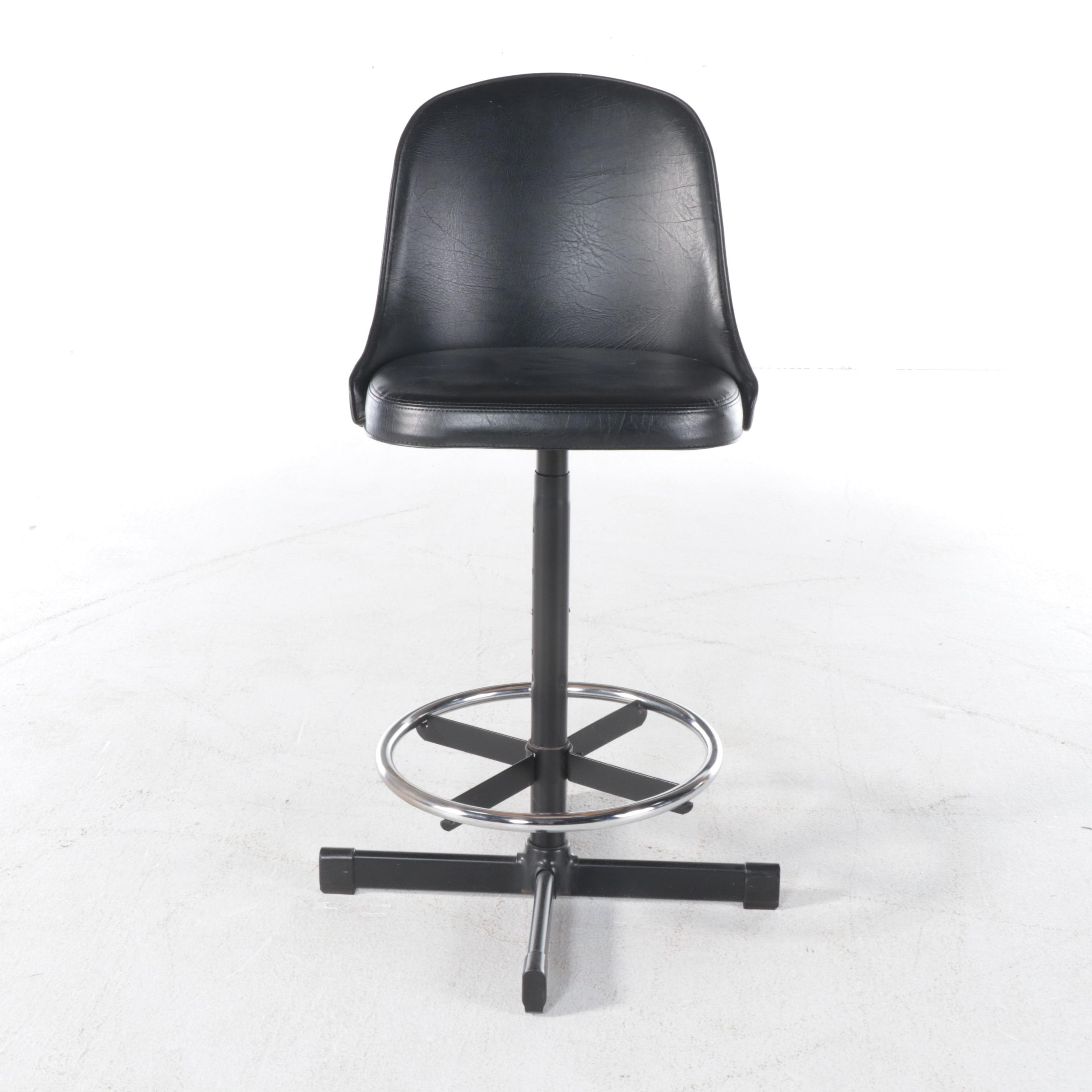 Modernist Laminate and Vinyl Bar Plus Three Samsonite Swivel Counter ...