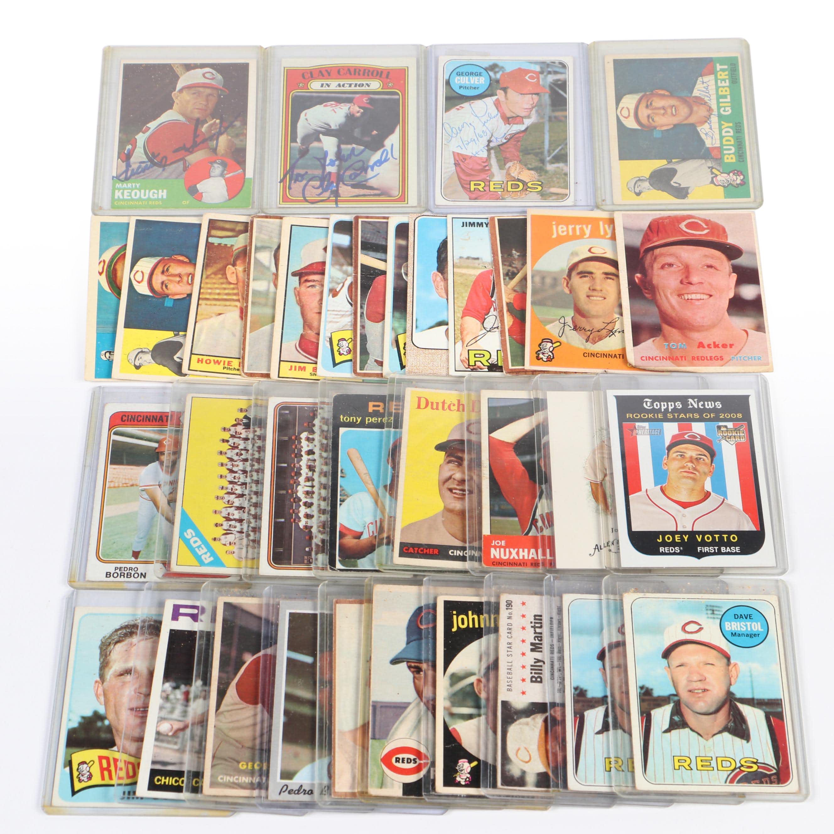 Cincinnati Reds Baseball Cards Featuring Clay Carroll and George Culver ...