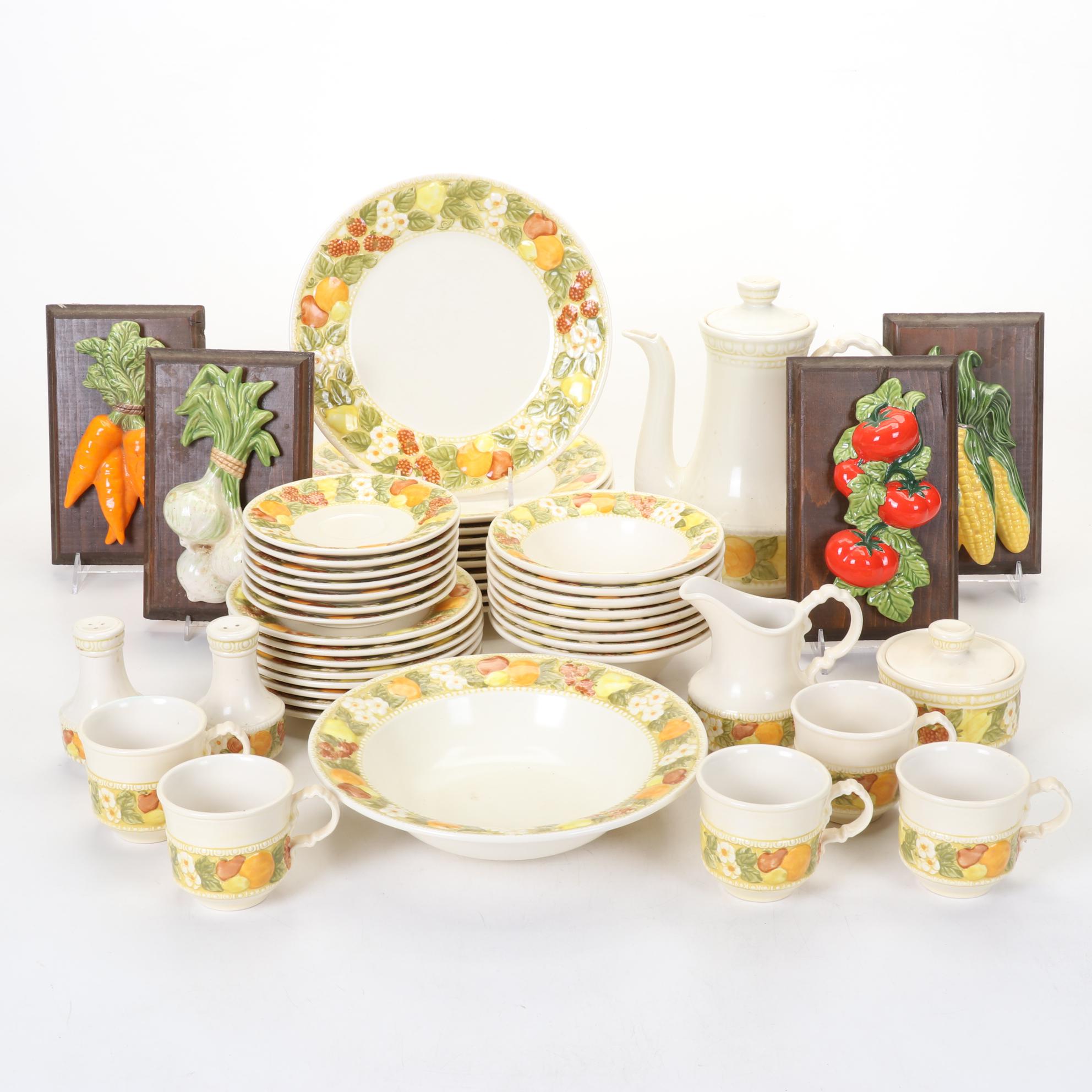 Metlox "Della Robbia" Fruit & Floral Dinnerware With Ceramic Vegetable ...