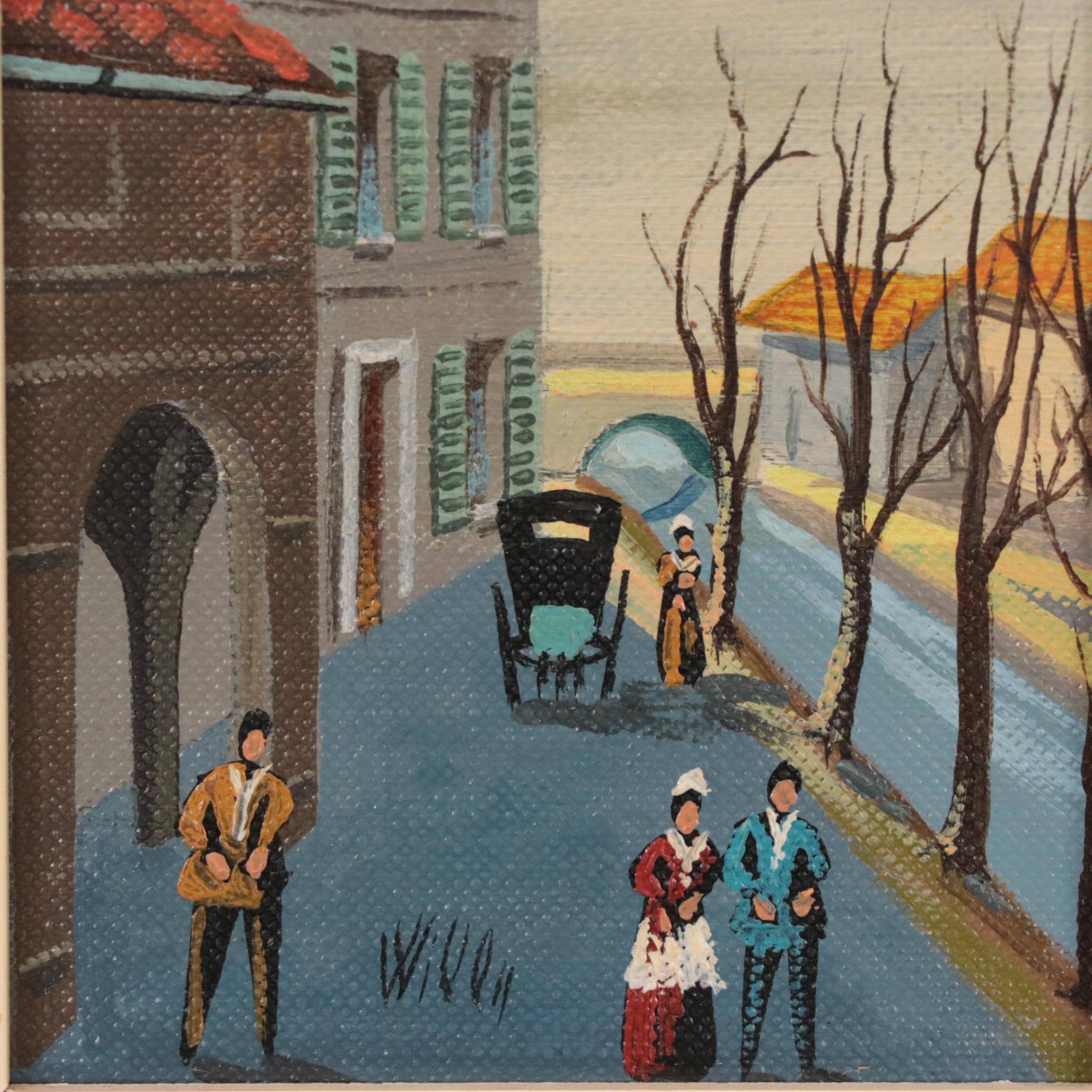 Willy James Oil Painting of Street Scene | Everything But The House