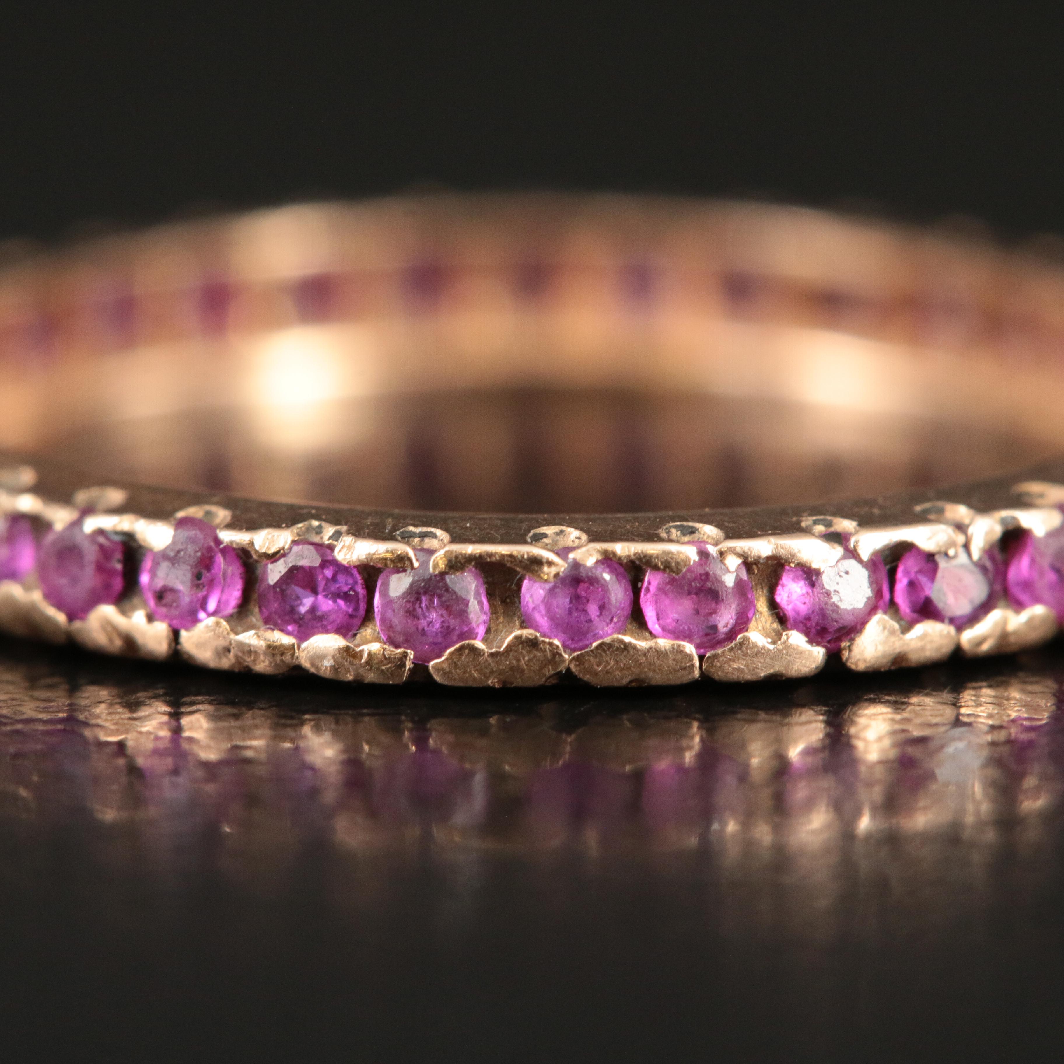 14K Rose Gold Ruby Eternity Band | EBTH