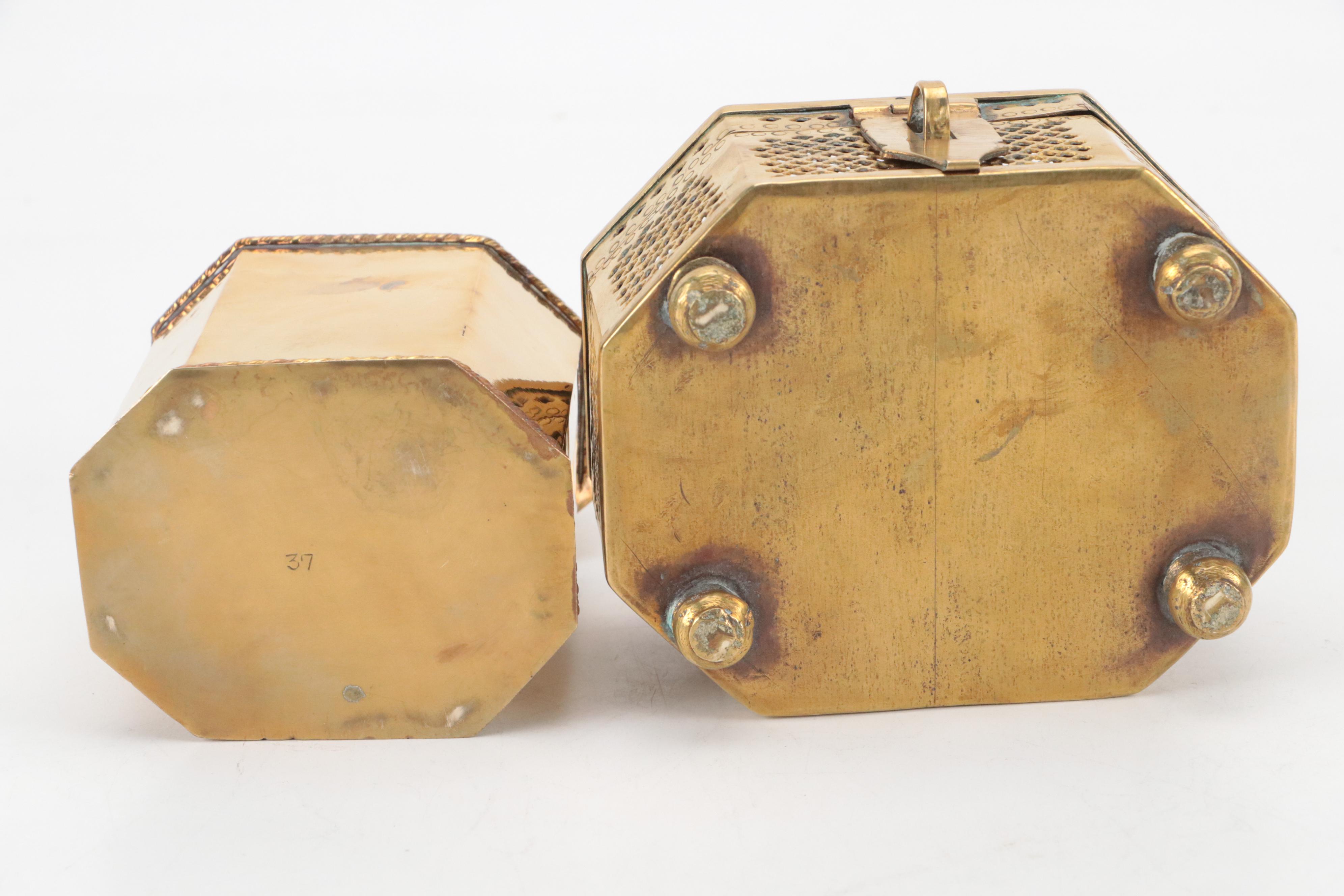 Indian Reticulated Brass Hinged Boxes with Matchbook Collection | EBTH