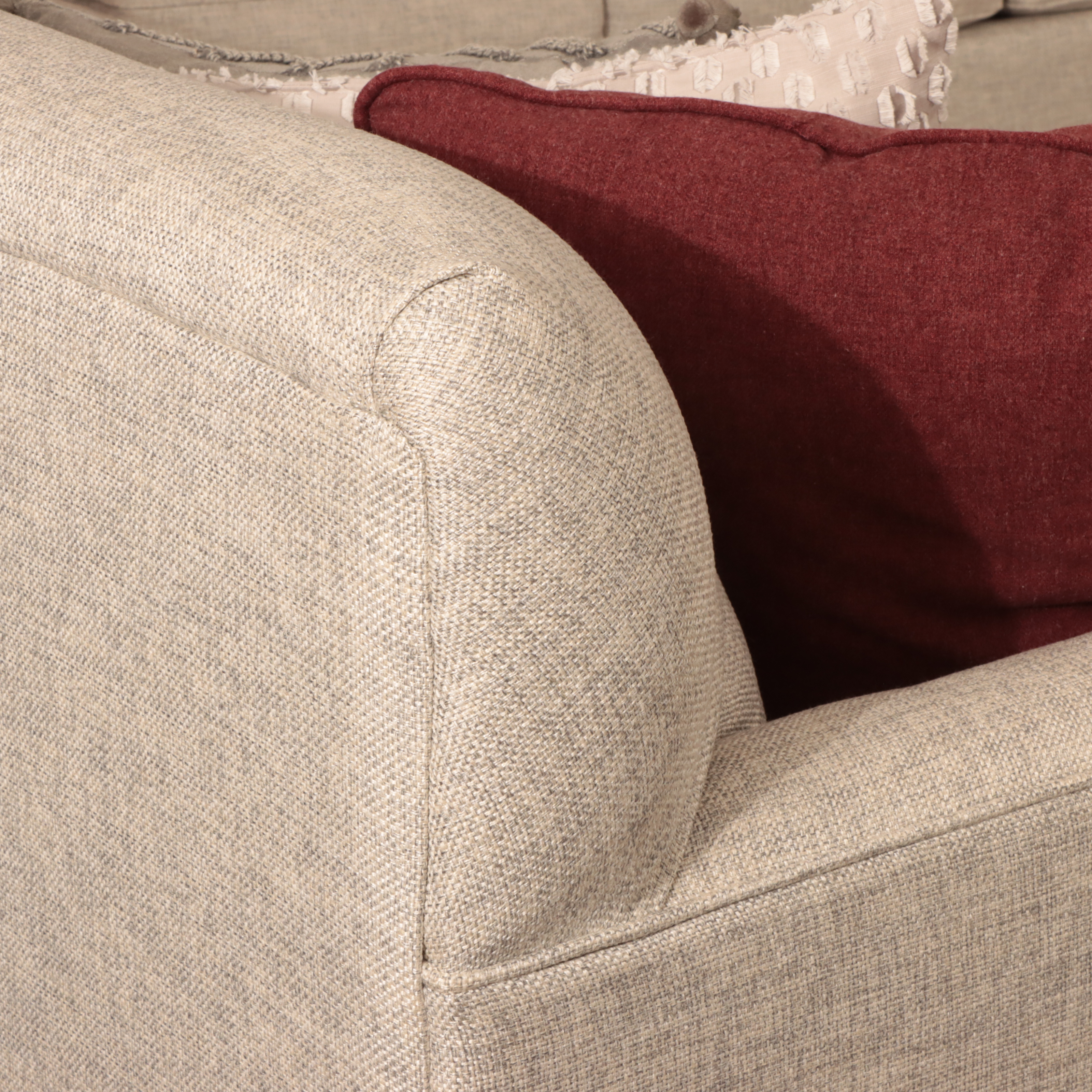 Rowe Furniture "Martin" Upholstered Sectional Sofa and Accent Pillows ...