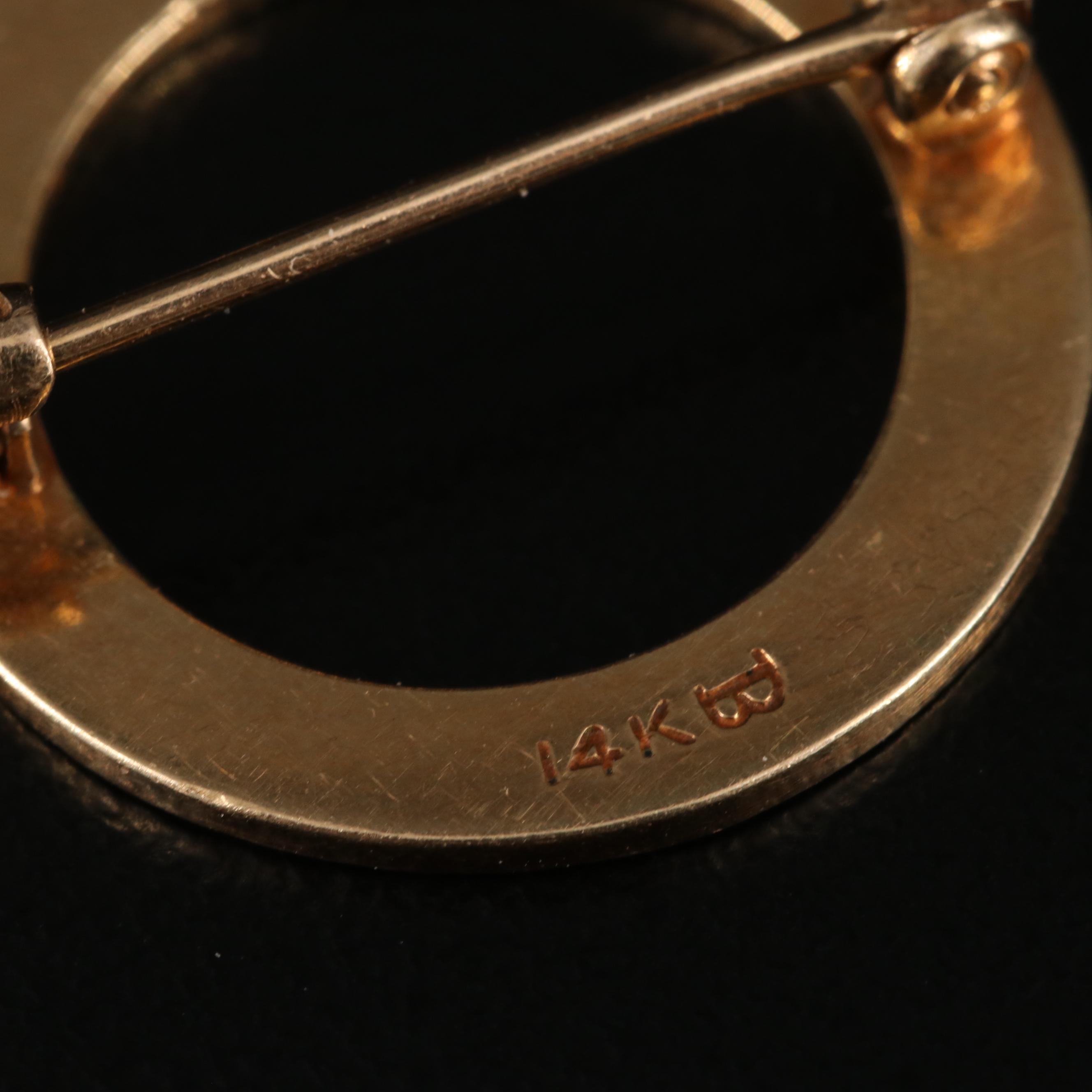 14K Enamel Laurel Wreath Pin | EBTH