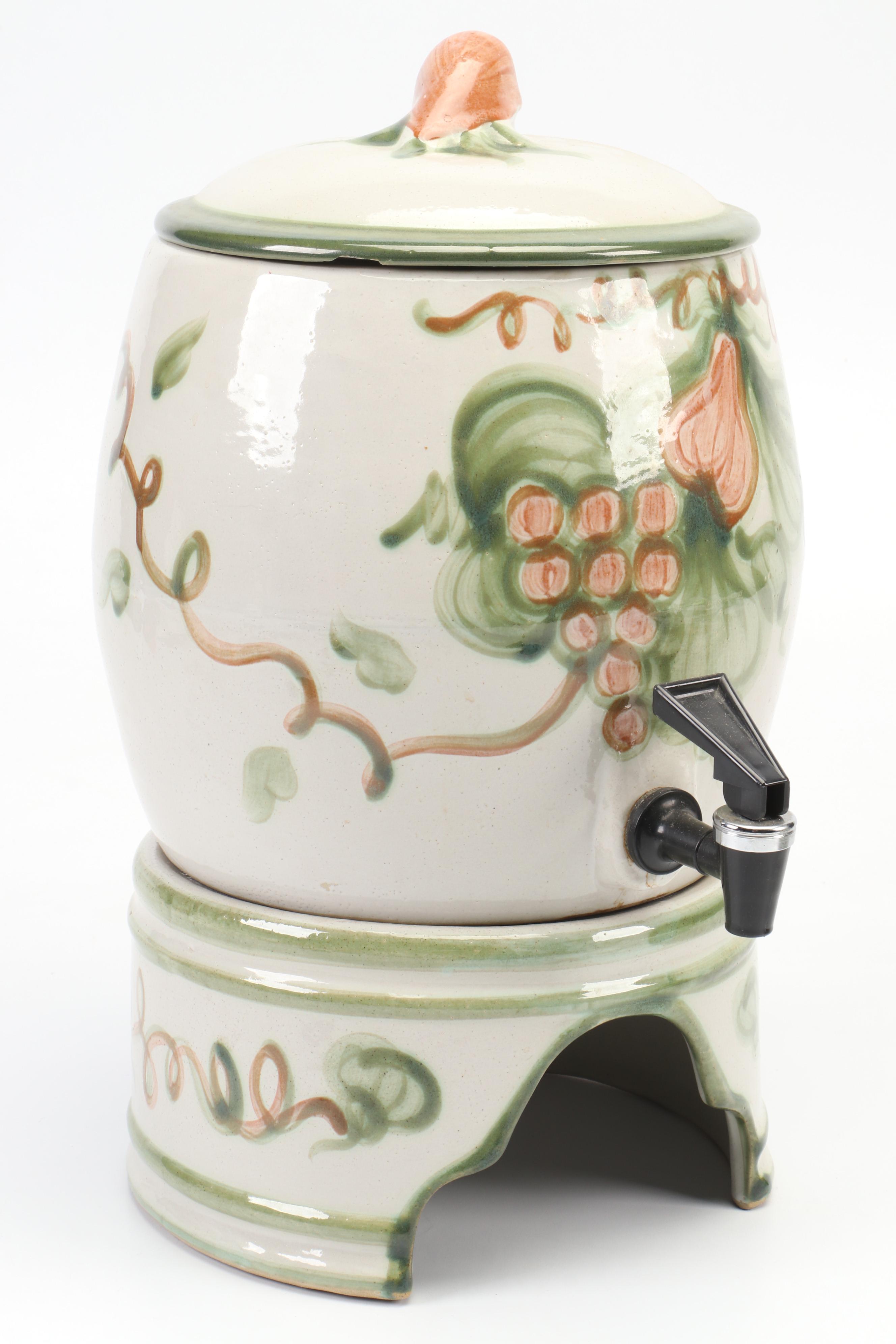 Louisville Stoneware "Pear" Ceramic Beverage Dispenser and Dinnerware ...