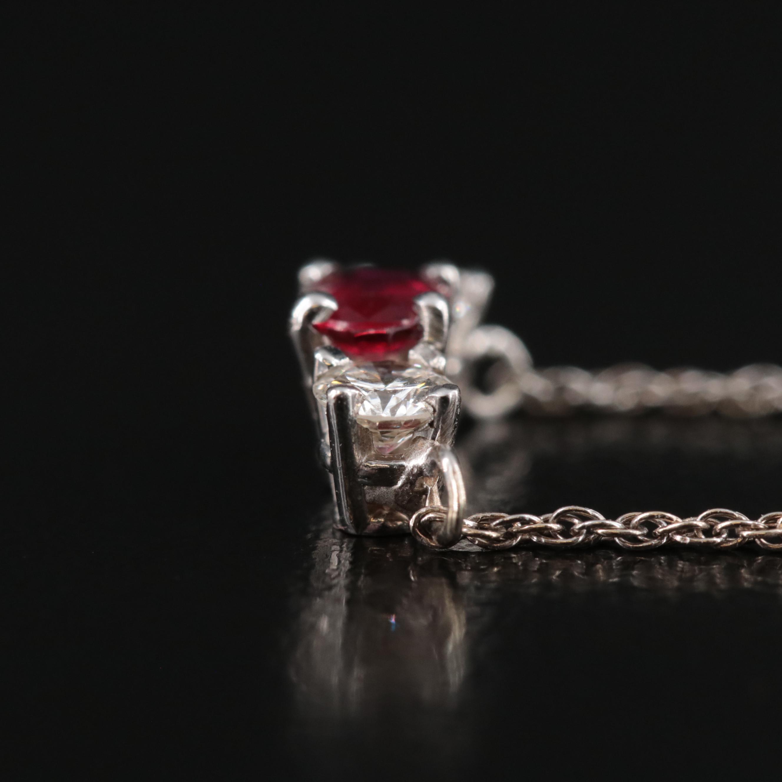 14K Ruby and Diamond Necklace | EBTH
