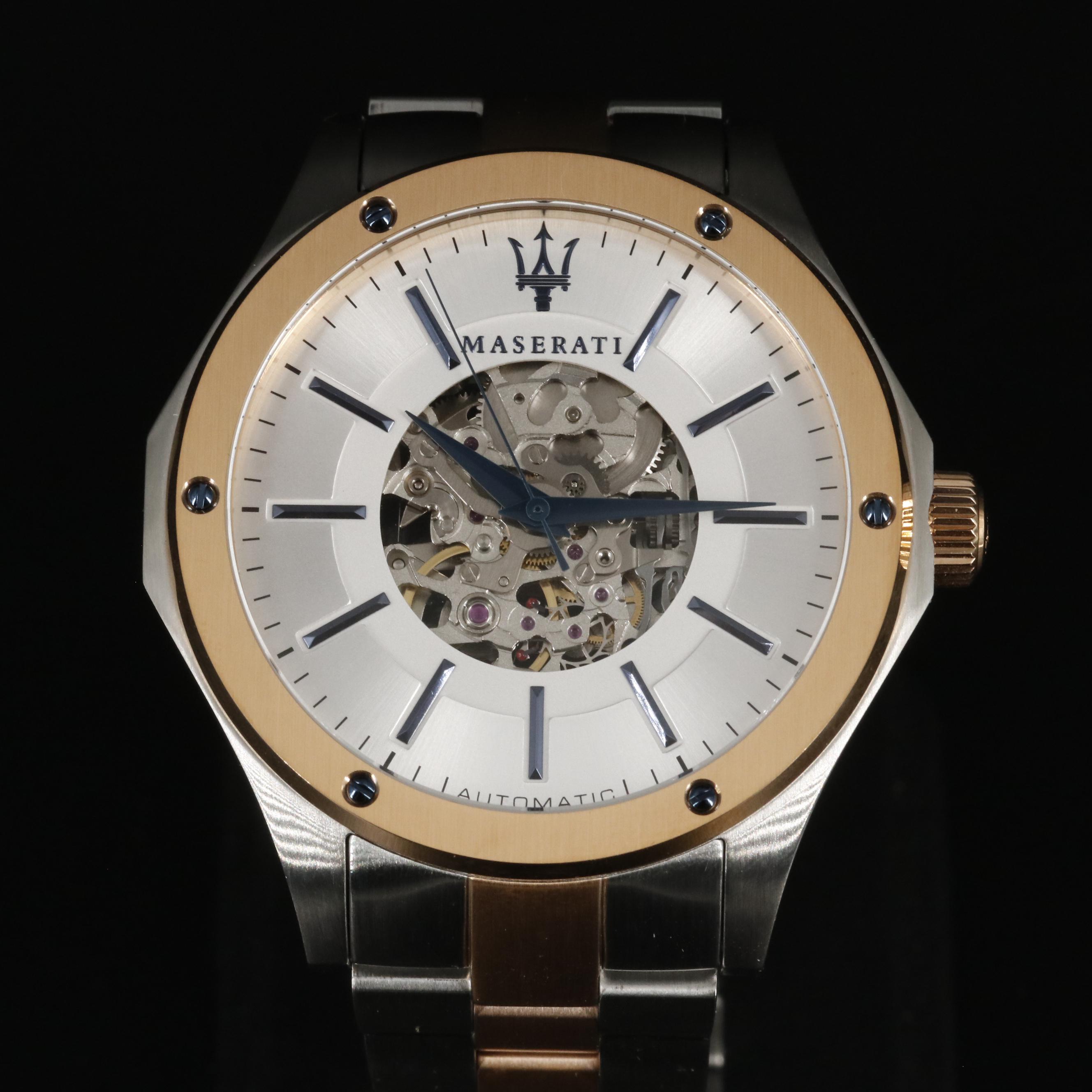 Maserati Circuito Automatic Two-Tone Stainless Steel Skeleton Watch | EBTH