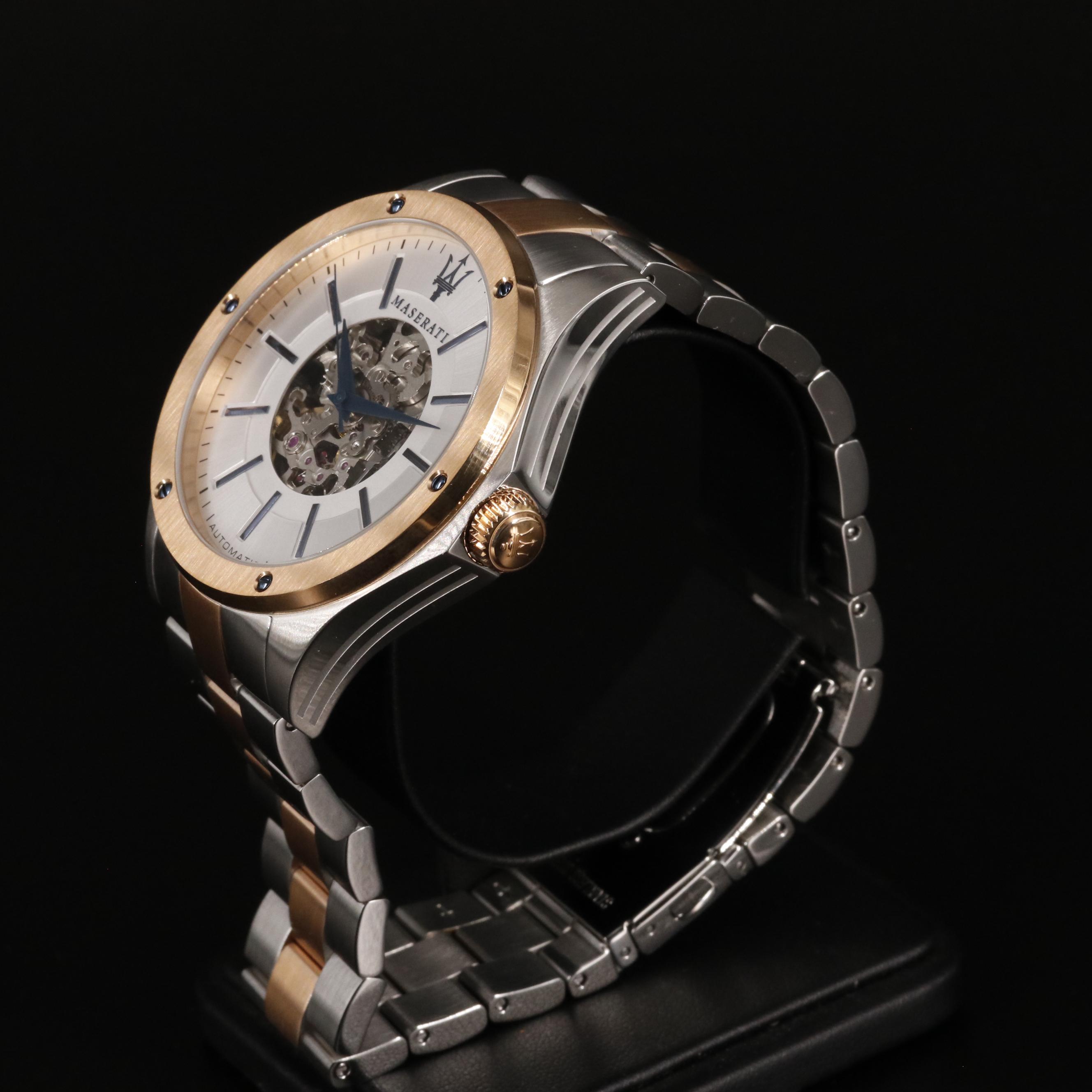 Maserati Circuito Automatic Two-Tone Stainless Steel Skeleton Watch | EBTH