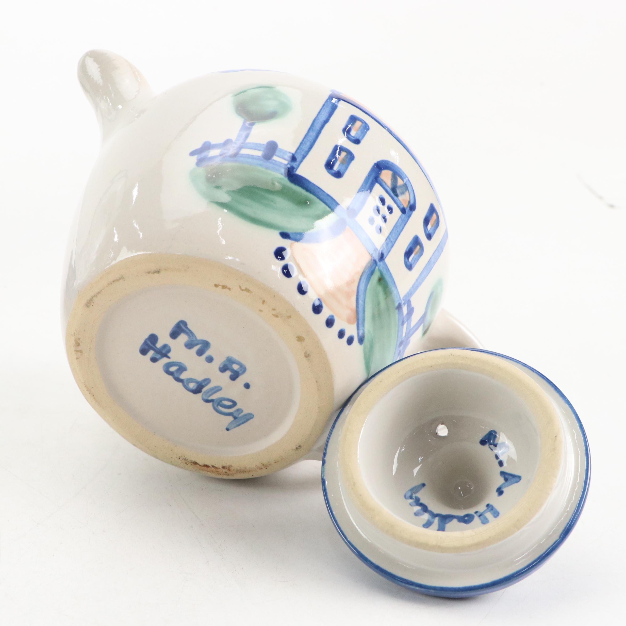 M.A. Hadley "Country Scene" Hand-Painted Stoneware Dinnerware and Décor ...