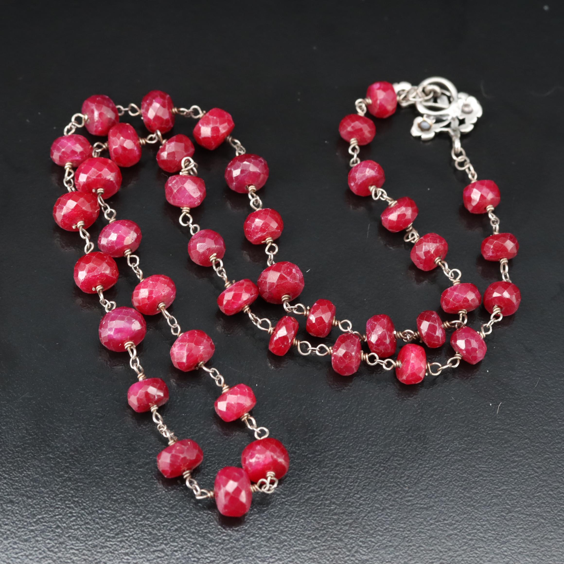 Sterling Ruby and Tourmaline Bead Necklaces | EBTH