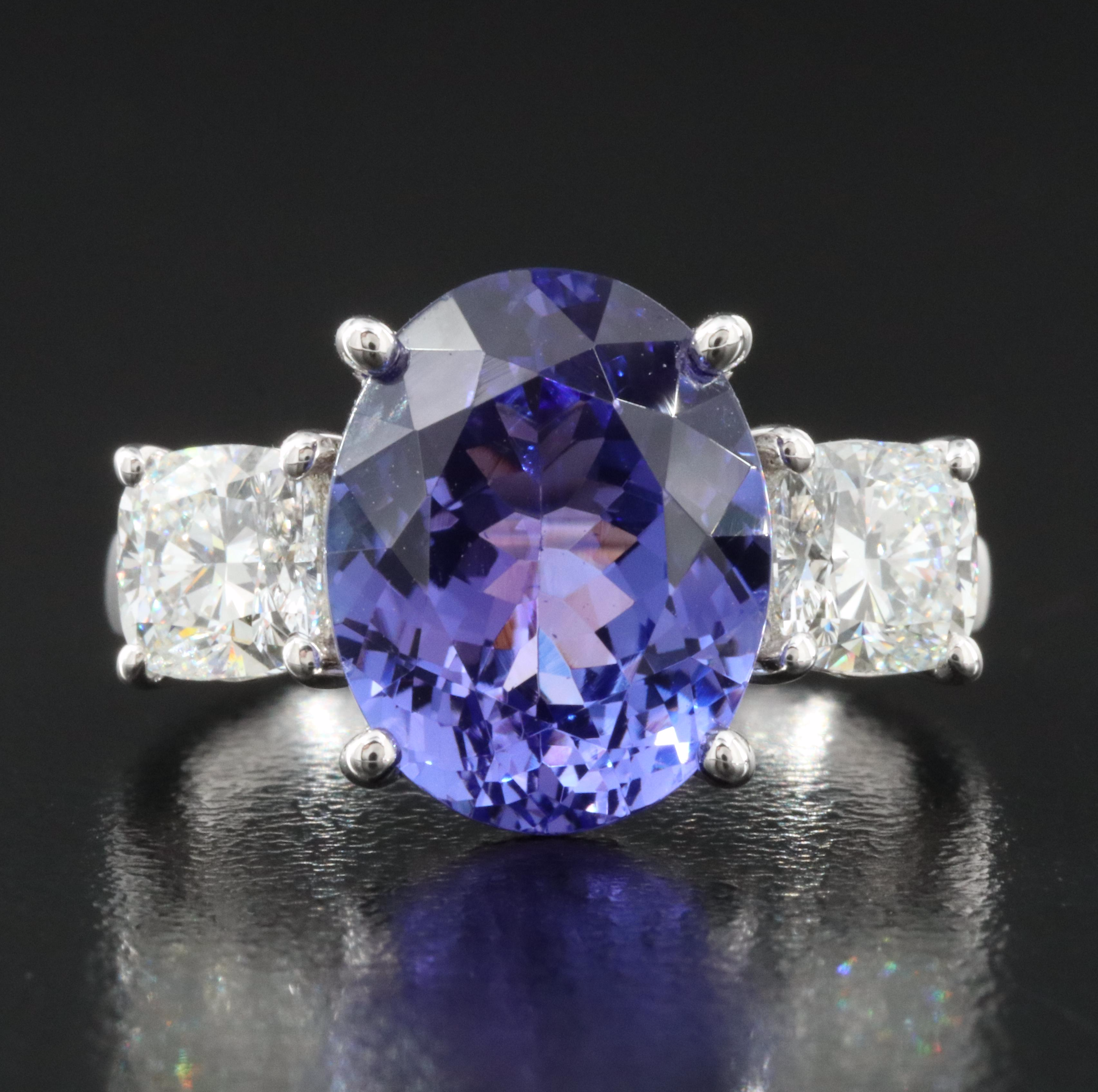 18K Tanzanite and Lab Grown Diamond Ring with Online IGI Reports | EBTH