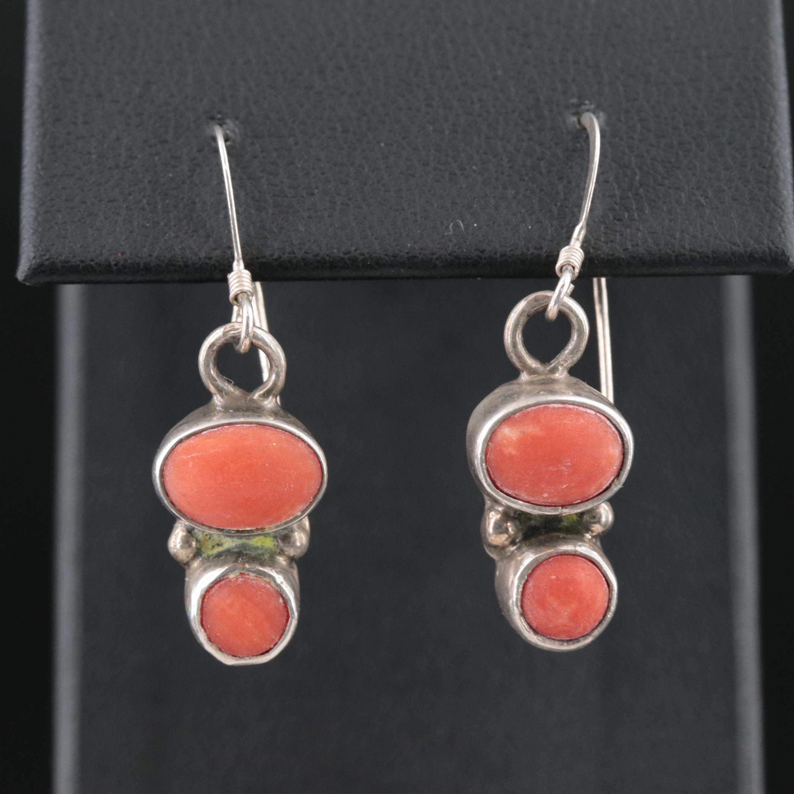 Sterling Coral Earrings | EBTH