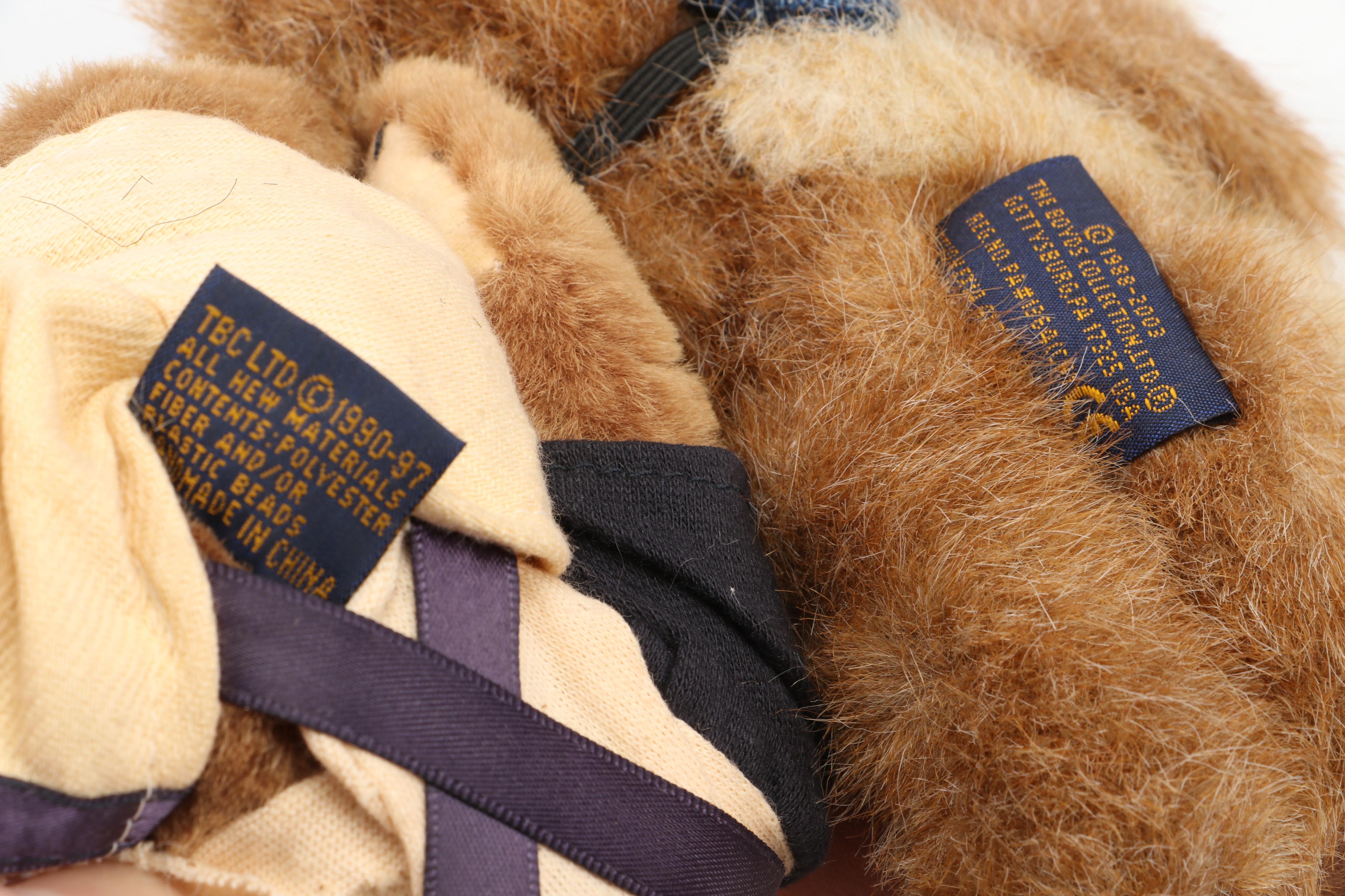 Ty "Samuel" Teddy Bear with Other Plush Bears, Resin Figurine, and ...