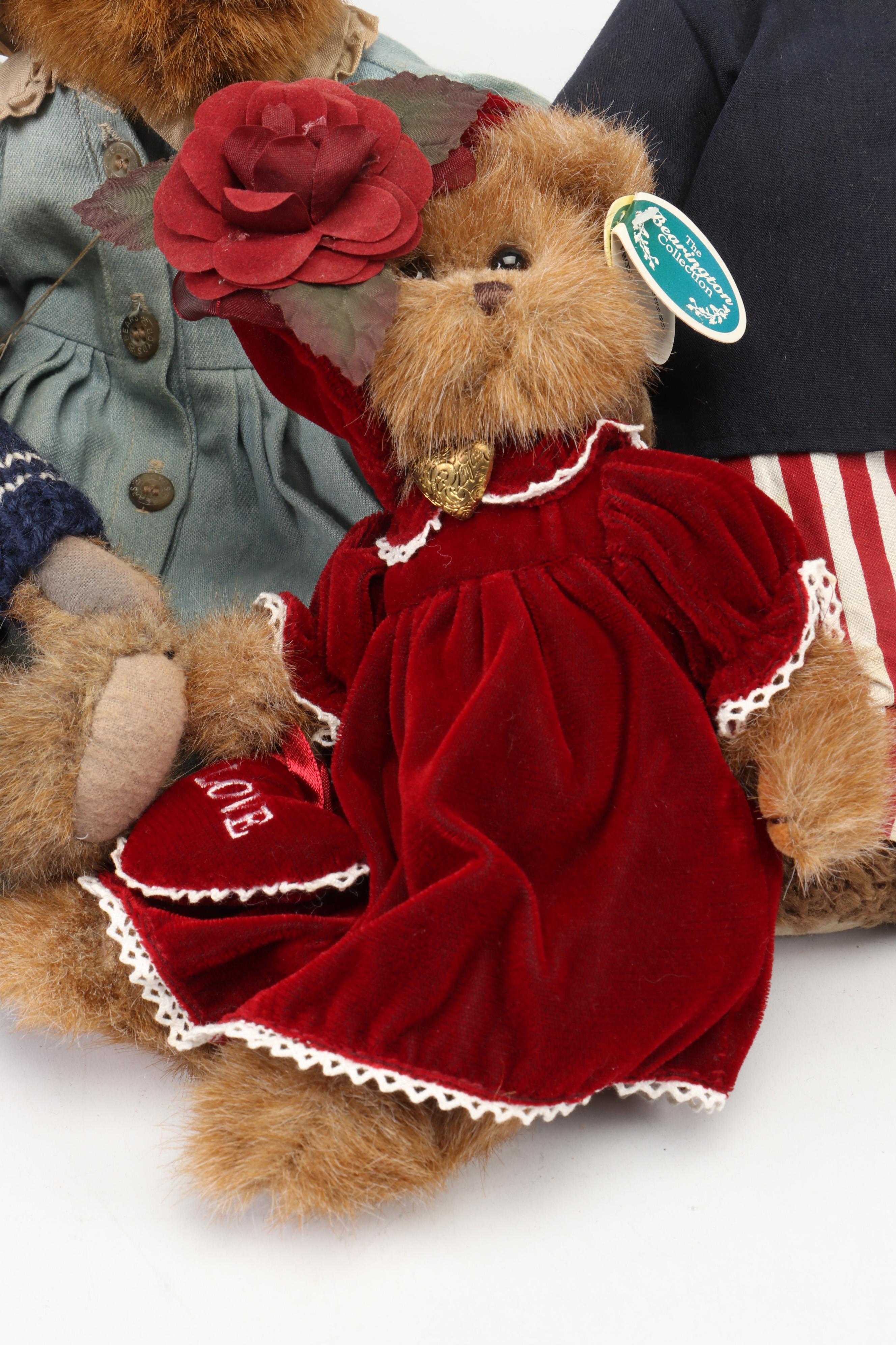 Ty "Samuel" Teddy Bear with Other Plush Bears, Resin Figurine, and ...