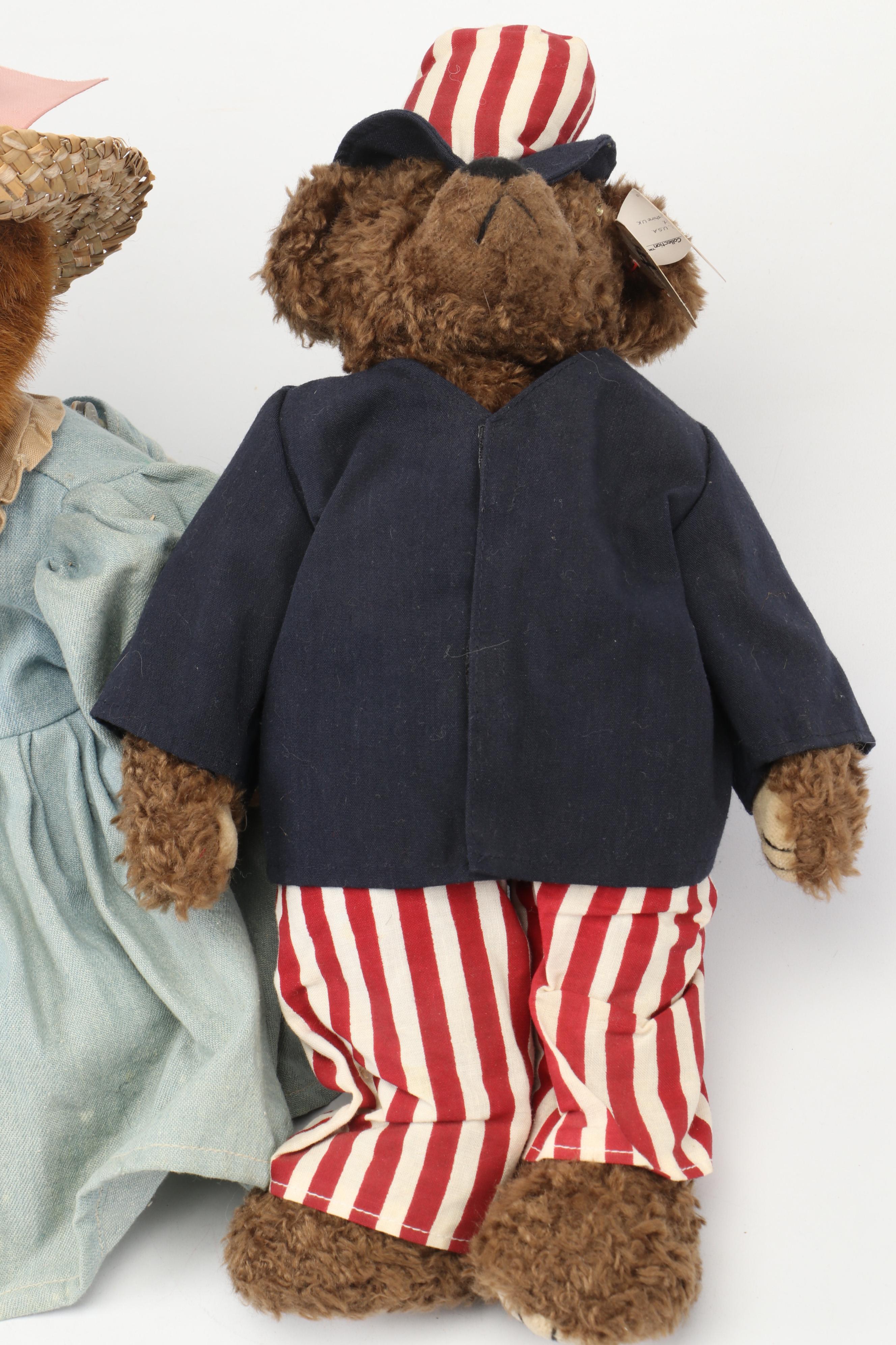 Ty "Samuel" Teddy Bear with Other Plush Bears, Resin Figurine, and ...