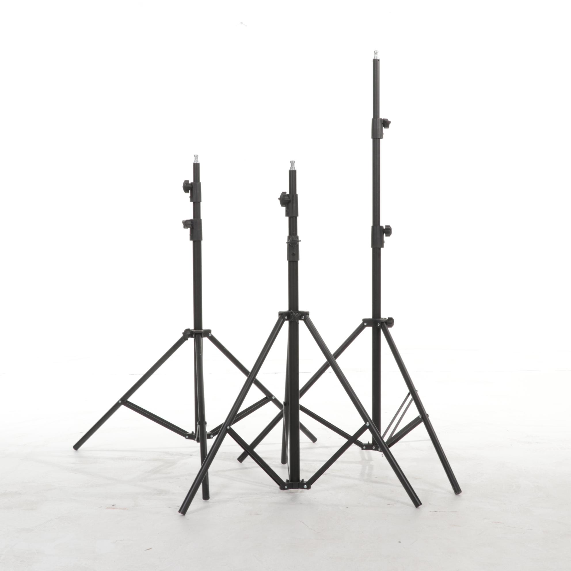 Three Adjustable-Height Studio Photography Light Stands | EBTH