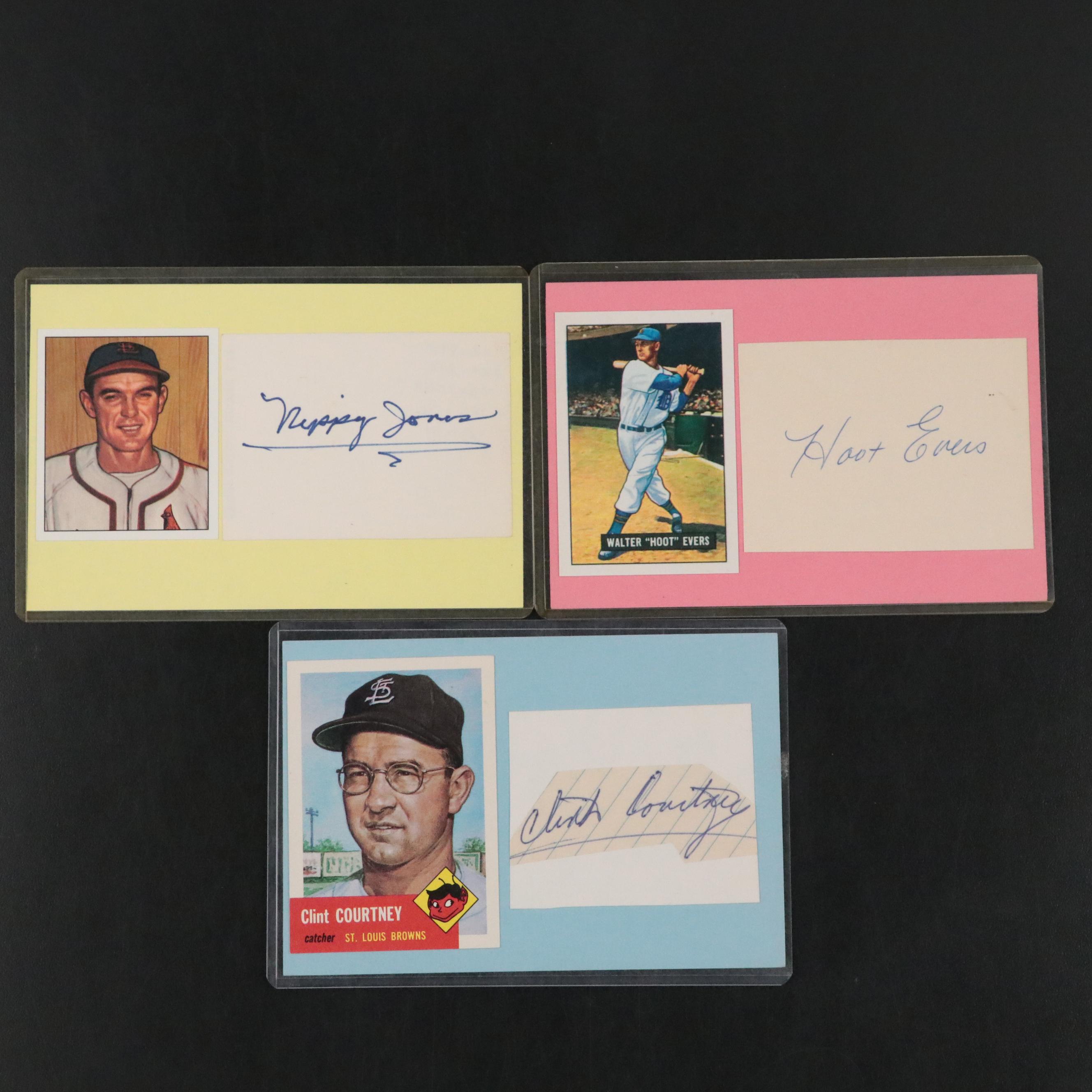 Nippy Jones, Hoot Evers, and Clint Courtney Cut Signatures | EBTH