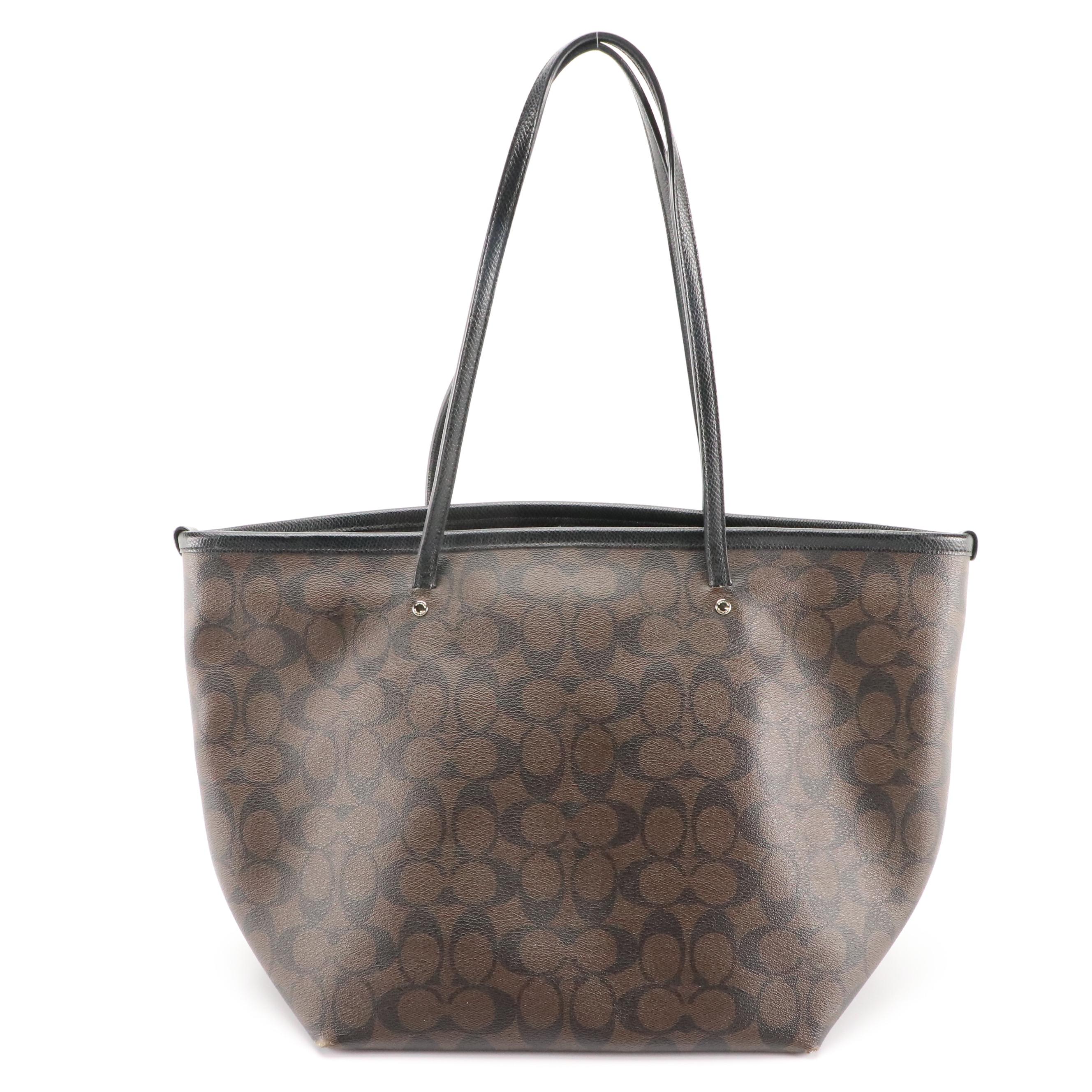 Coach No F13581 Signature Canvas Shoulder Bag and Coated Canvas Tote | EBTH