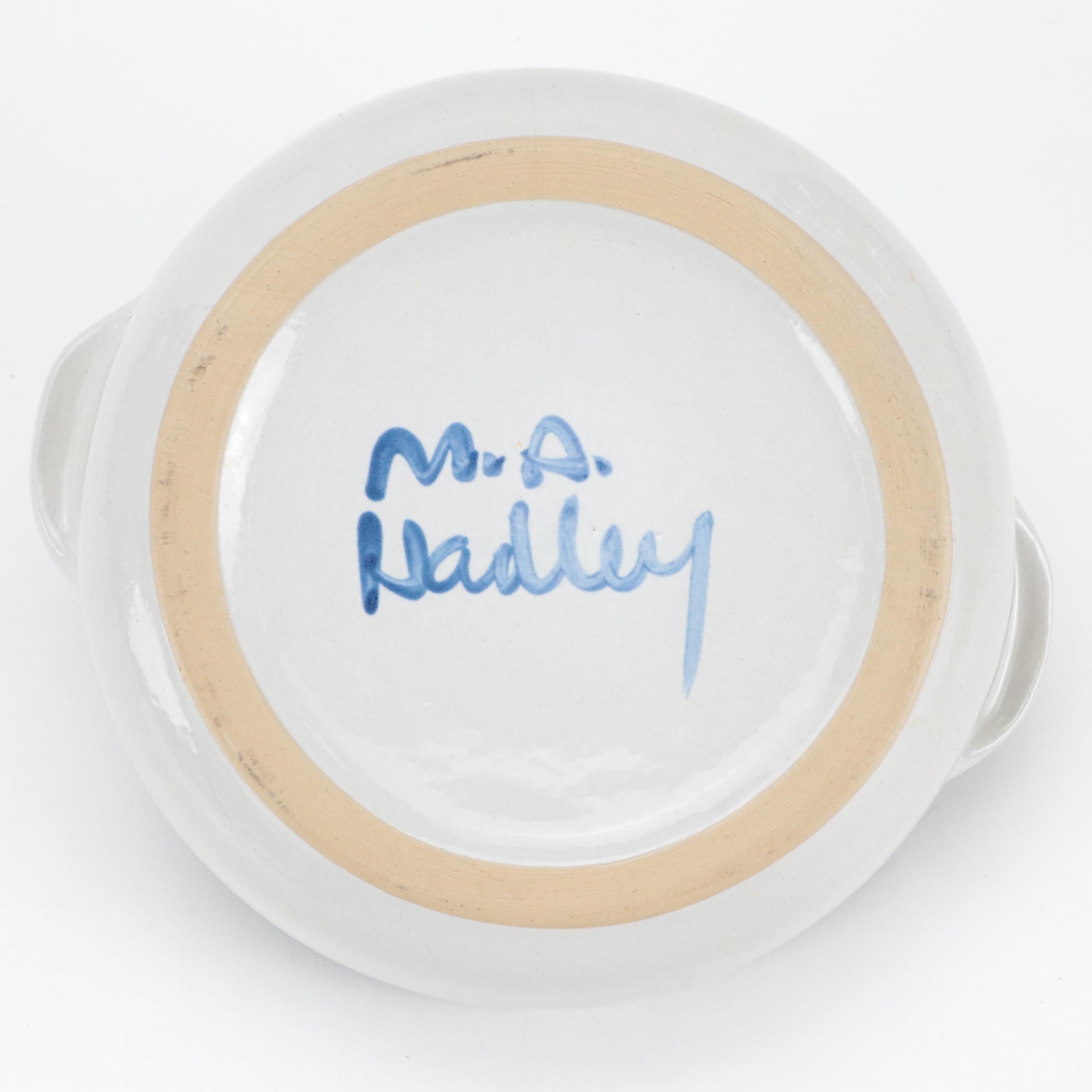 M.A. Hadley Studio Art Pottery "Country Scene" Stoneware Casserole ...