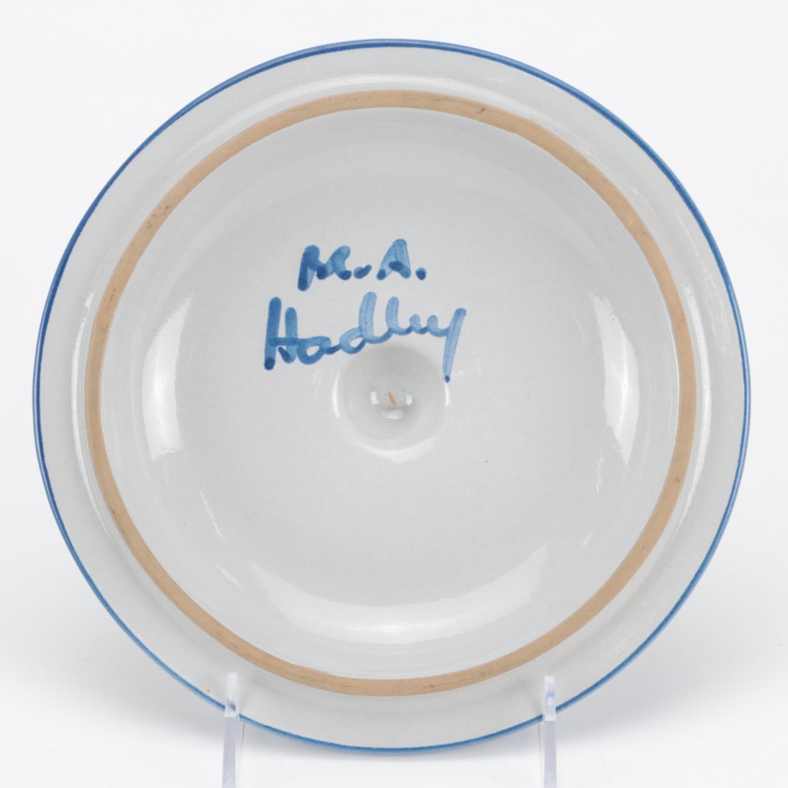 M.A. Hadley Studio Art Pottery "Country Scene" Stoneware Casserole ...