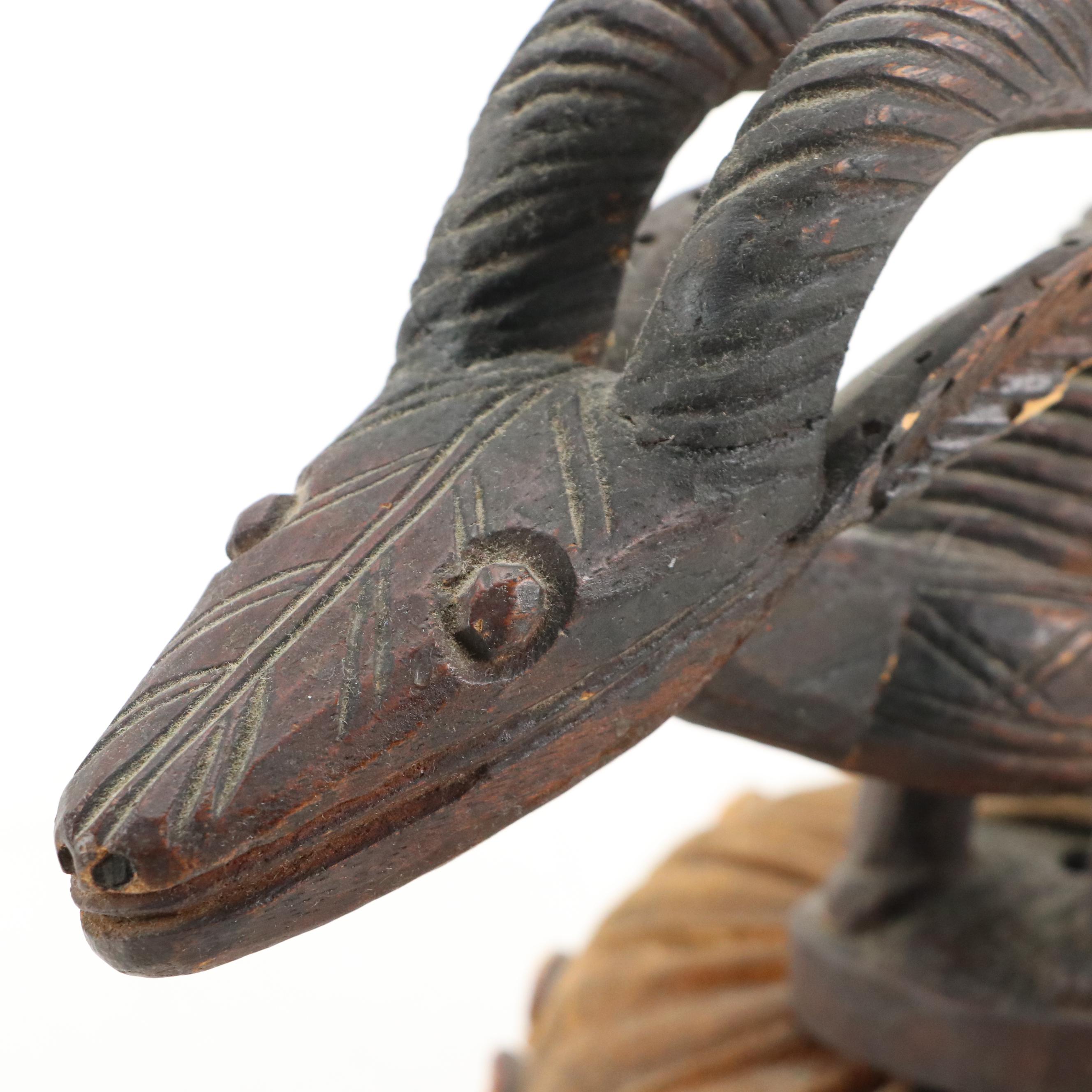 Hand-Carved West African Bamana Chiwara Antelope Head Crest | EBTH