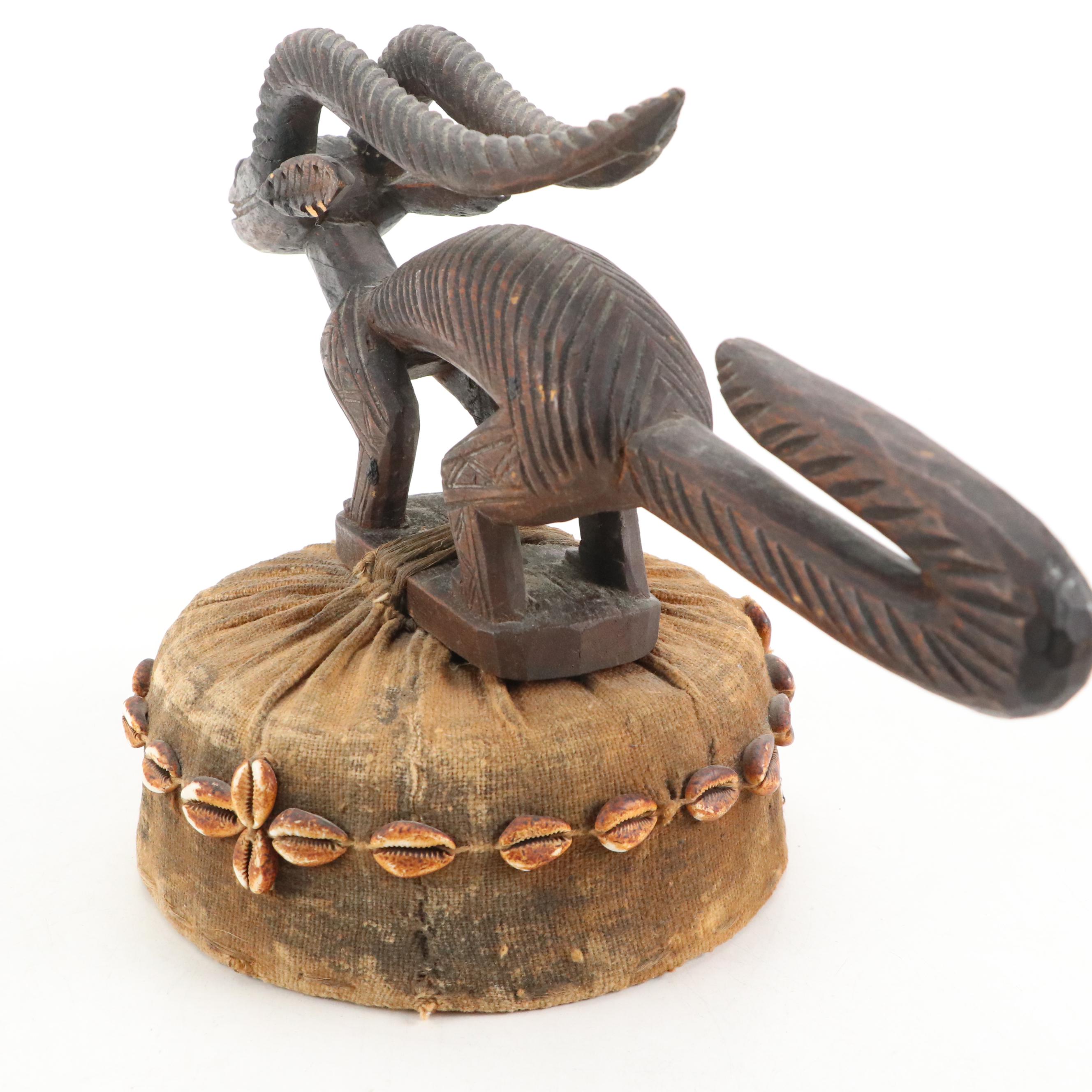 Hand-Carved West African Bamana Chiwara Antelope Head Crest | EBTH