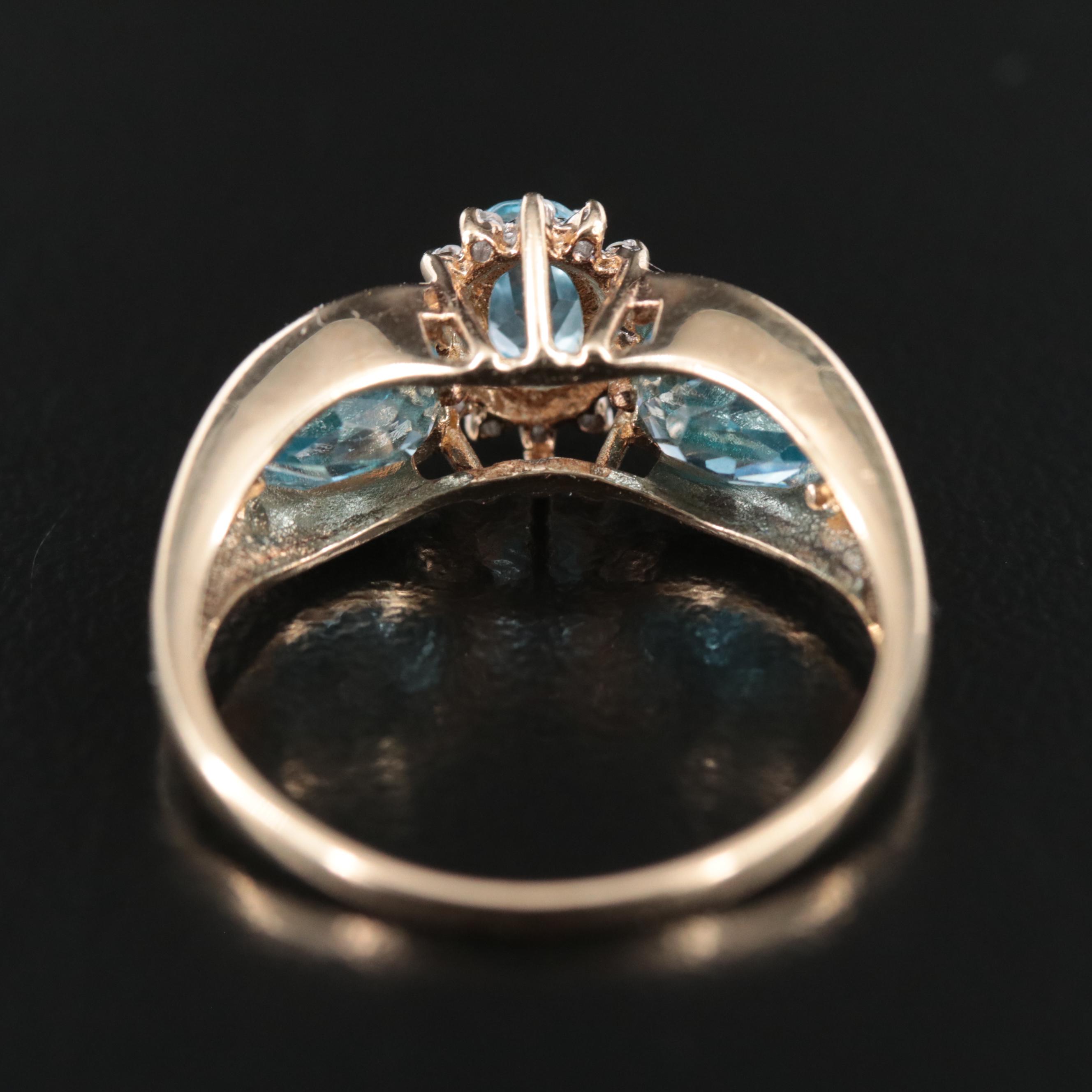 10K Sky Blue Topaz and Diamond Ring | EBTH