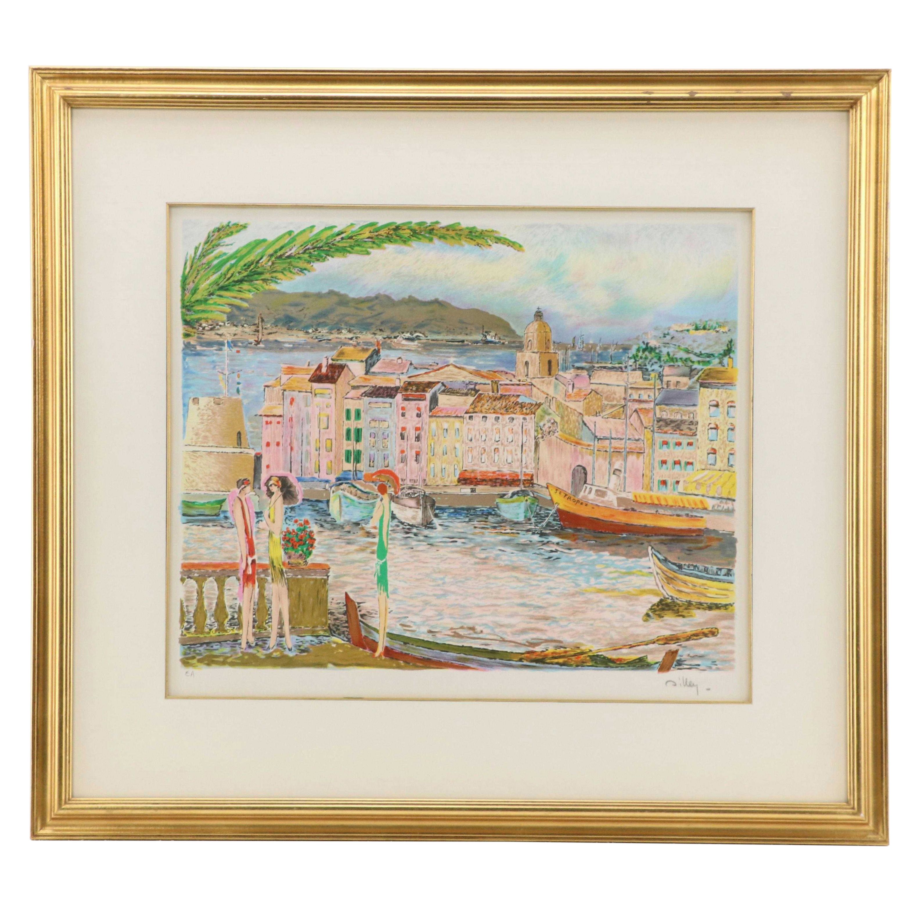 Ramon Dilley Color Lithograph of French Scene | EBTH