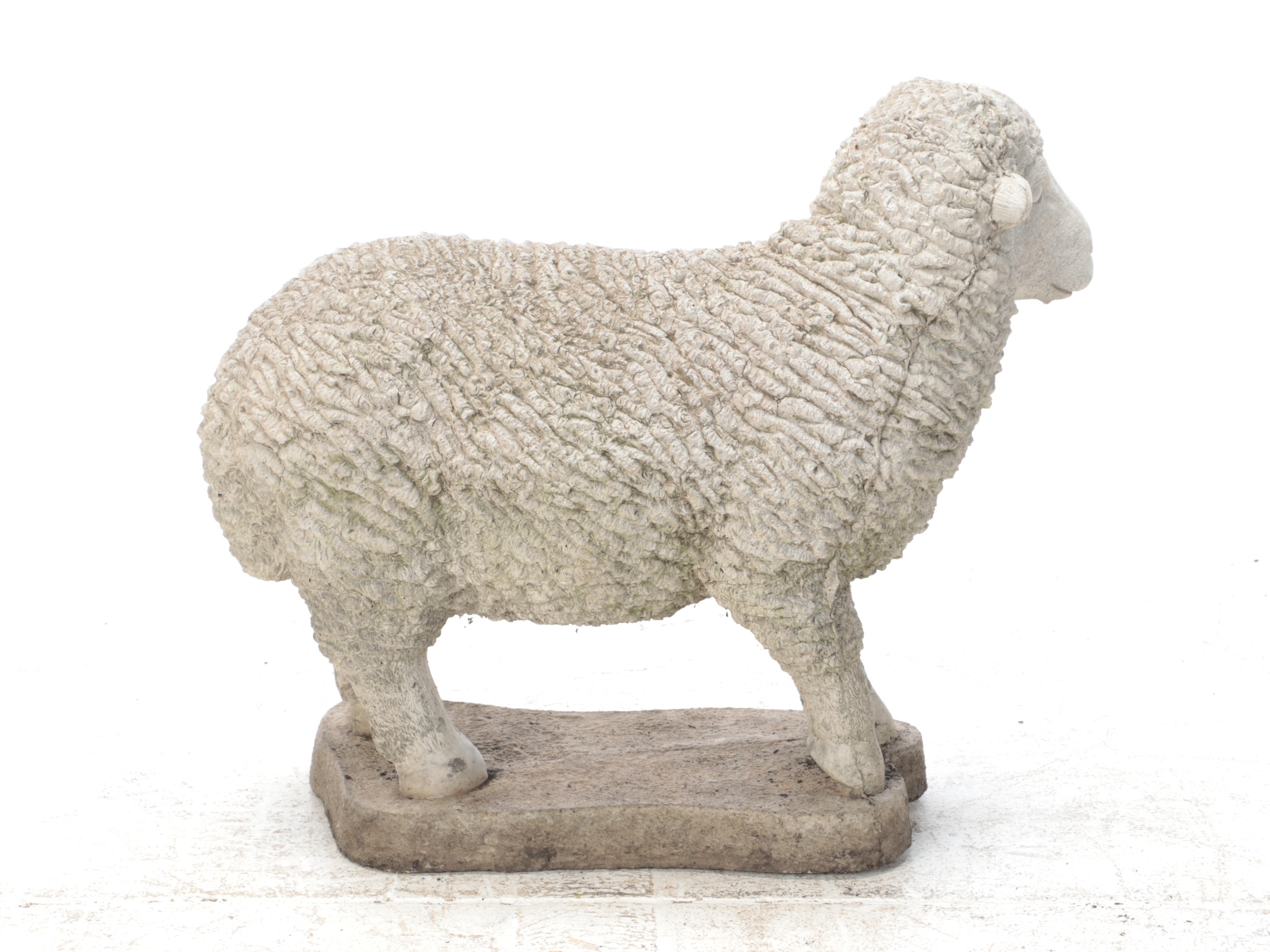 Concrete Sheep Garden Statue | EBTH