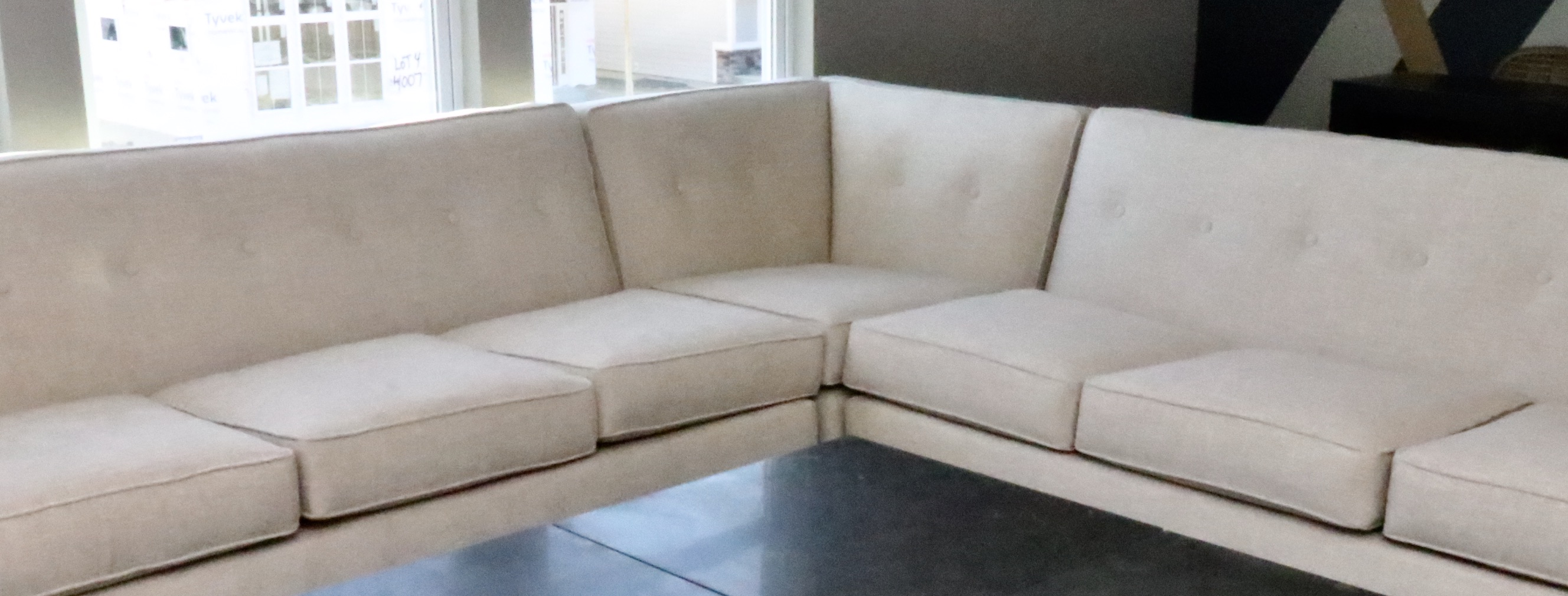Rowe Furniture "Dorset" Three-Piece Sectional Sofa with Accent Pillows ...