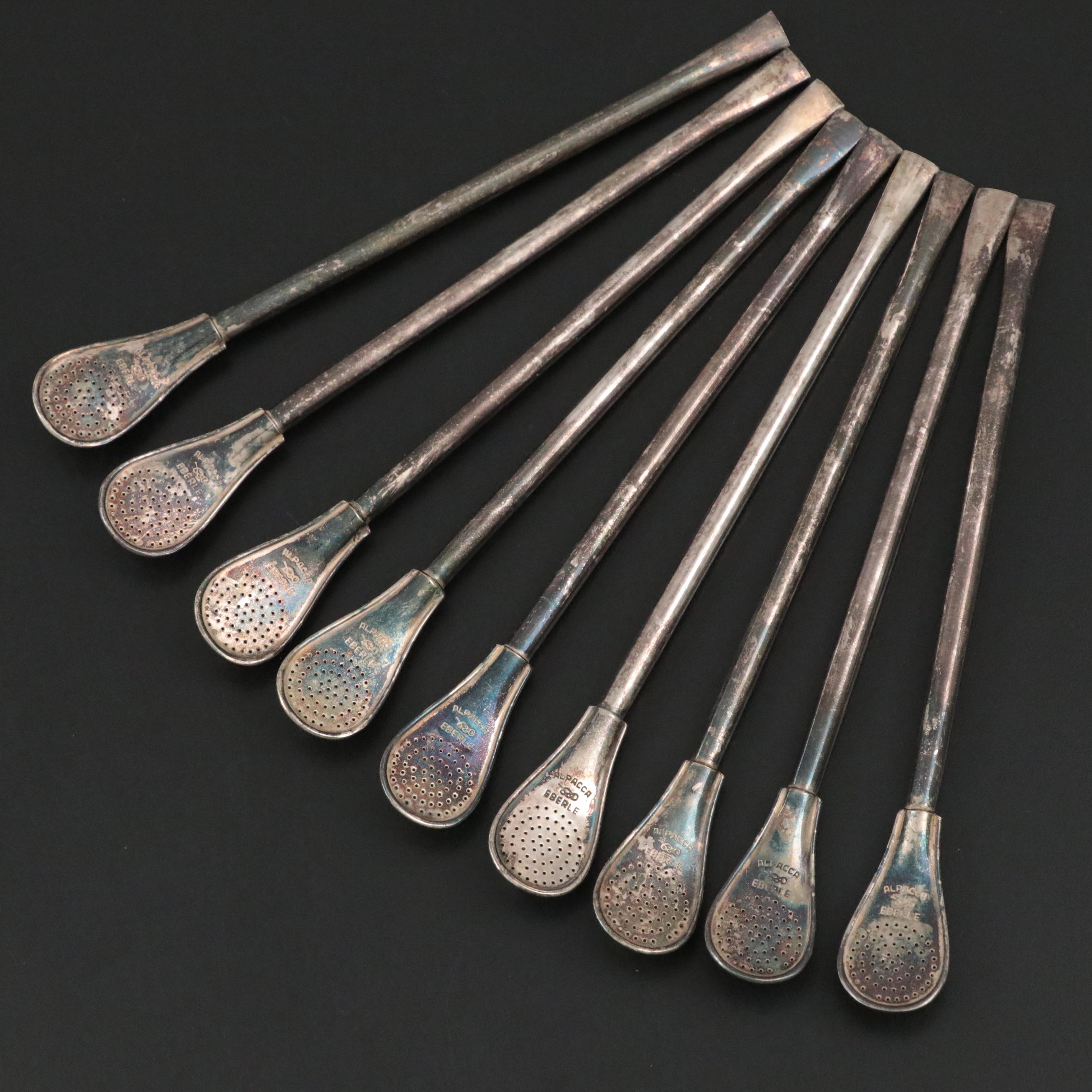 Eberle Alpaca Silver Yerba Mate Bombilla Straws | EBTH