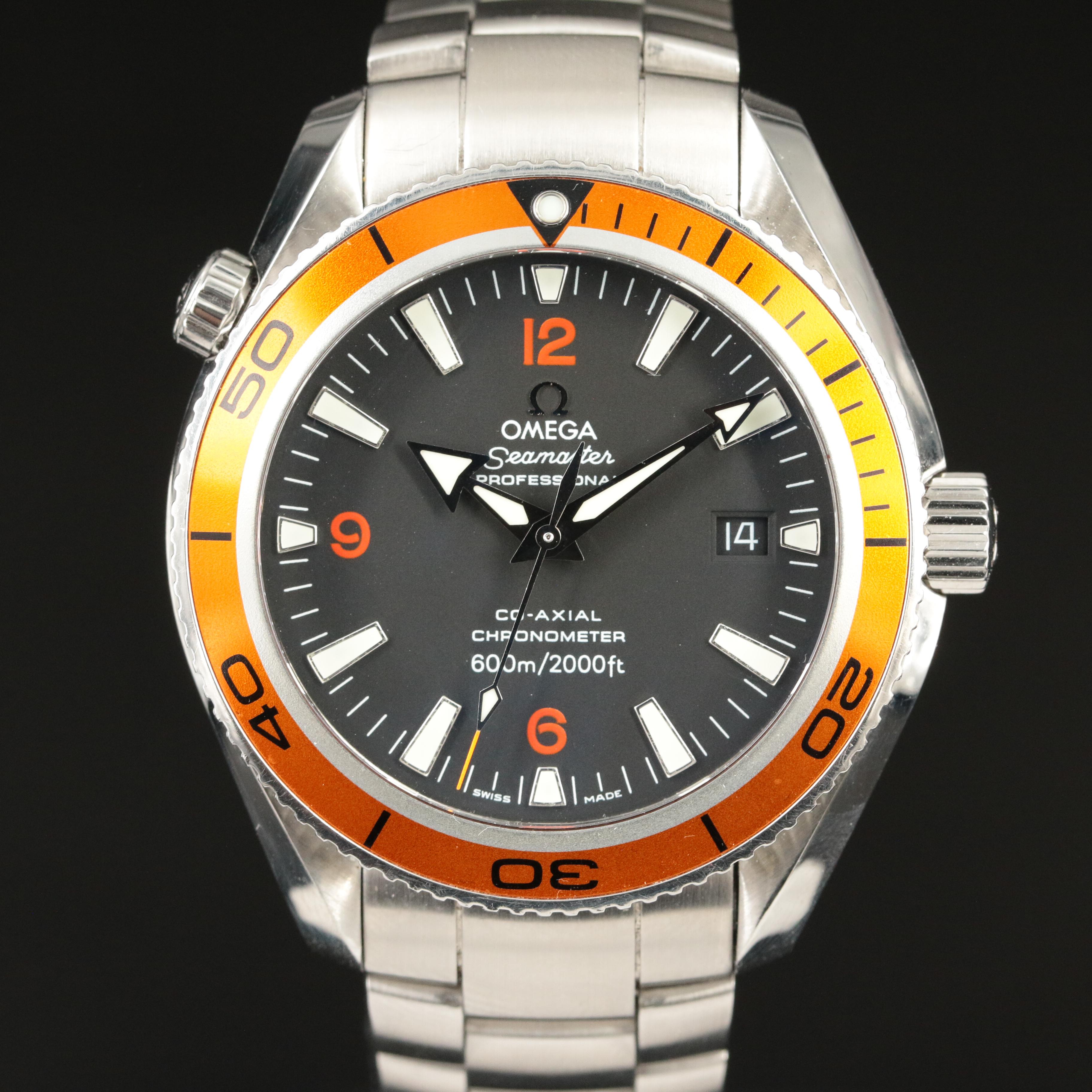 Omega Planet Ocean 42MM Steel Orange Black Automatic Wristwatch ...