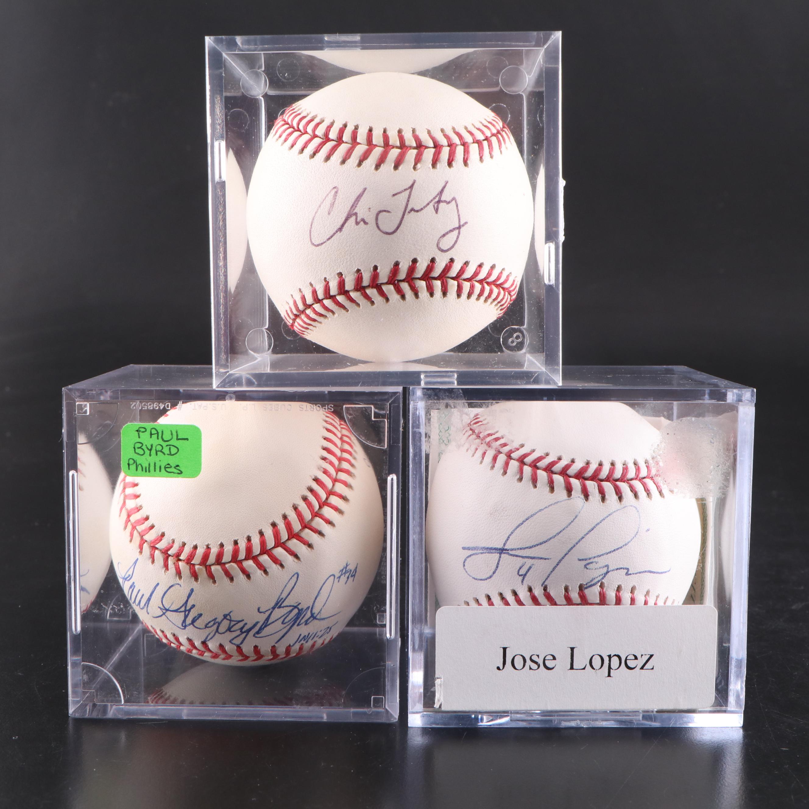 Paul Byrd, Jose Lopez, and Chris Truby Signed Rawlings Official ...
