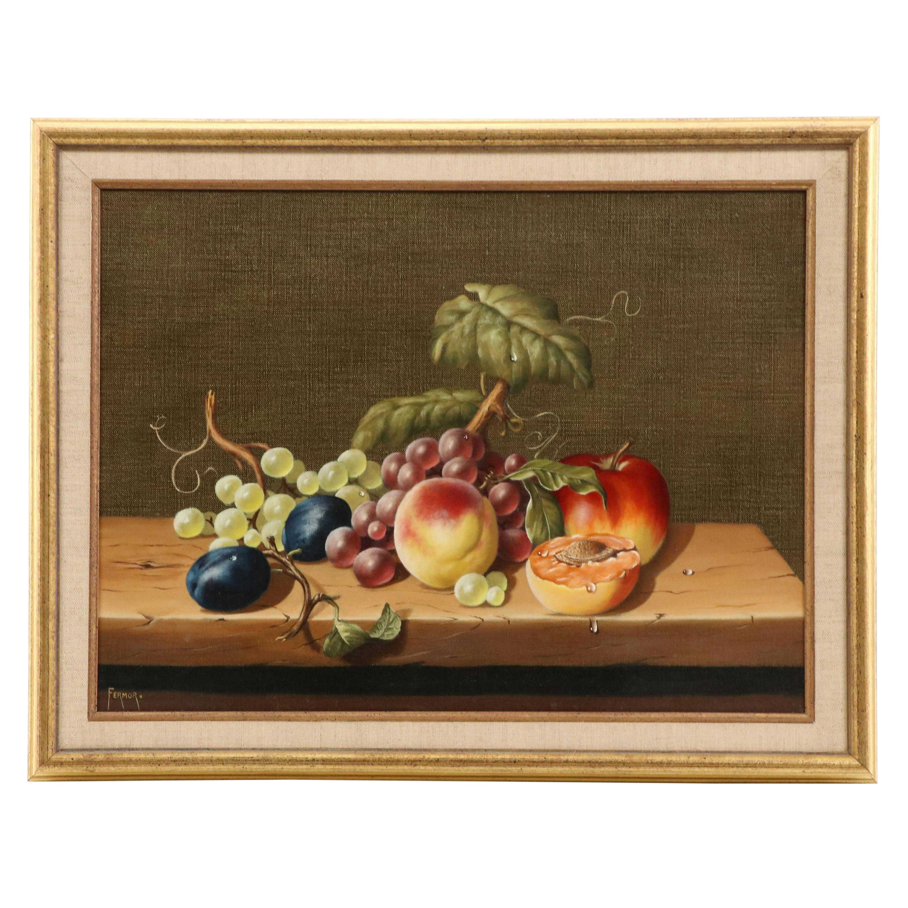 Fermor Oil Painting of a Still Life with Fruit, Late 20th Century | EBTH