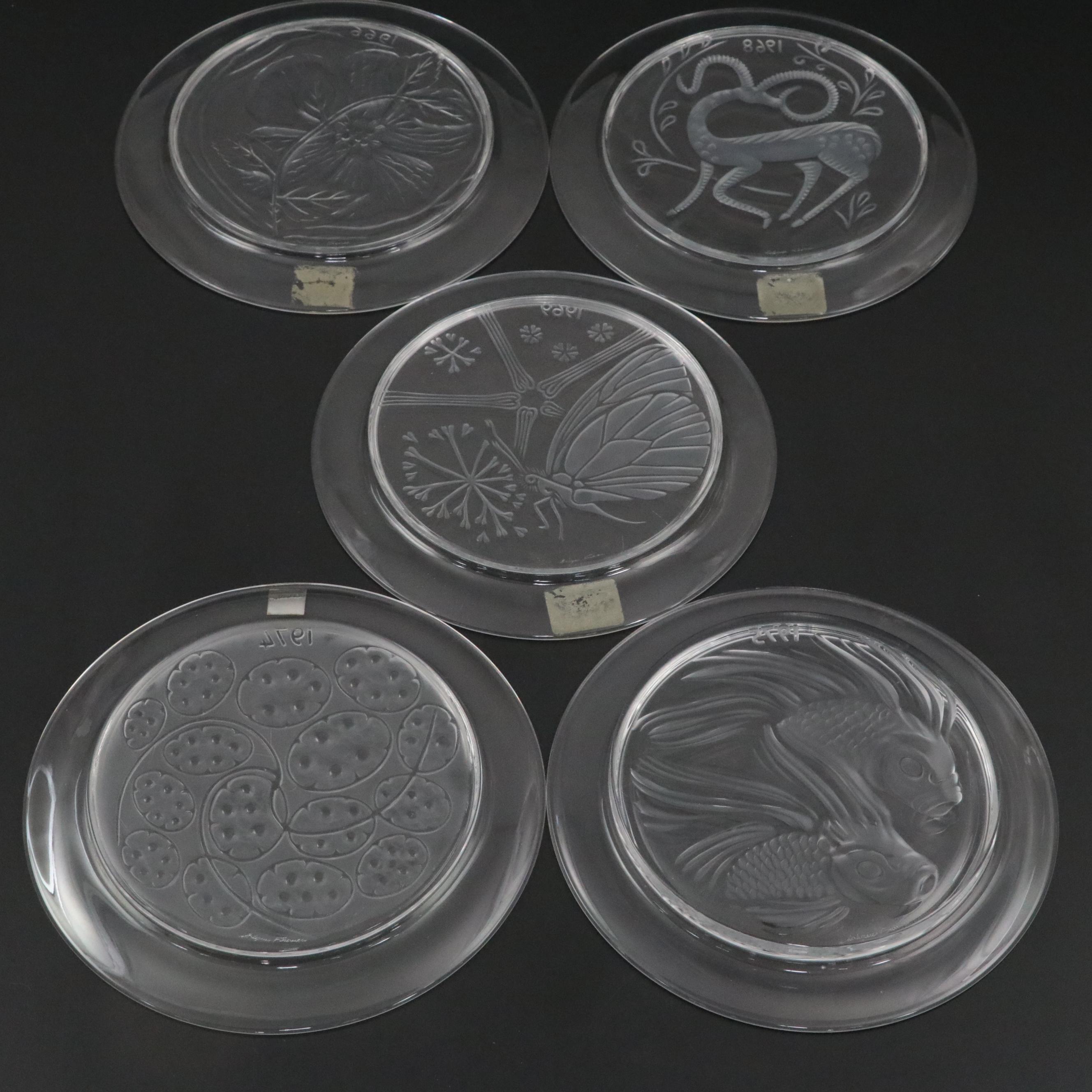 Lalique Crystal Annual Plates Including "Papillon (Butterfly)" | EBTH