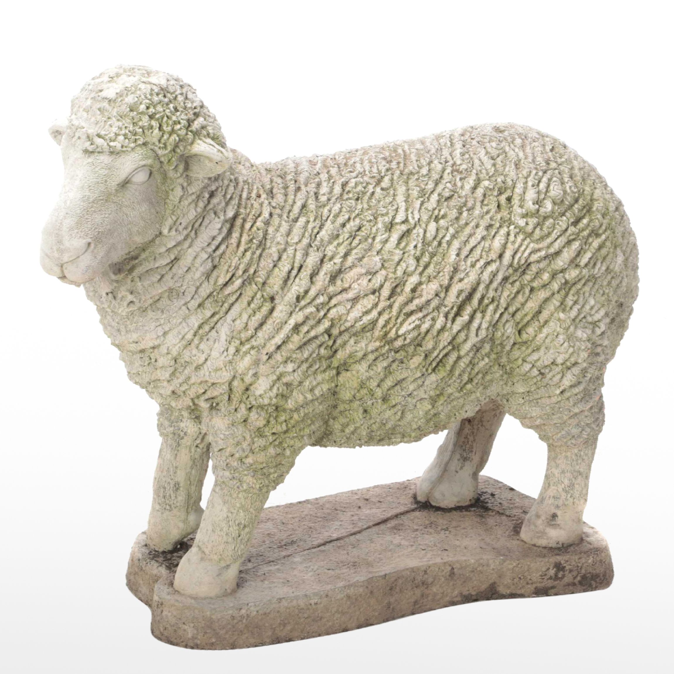 Concrete Sheep Garden Statue | EBTH