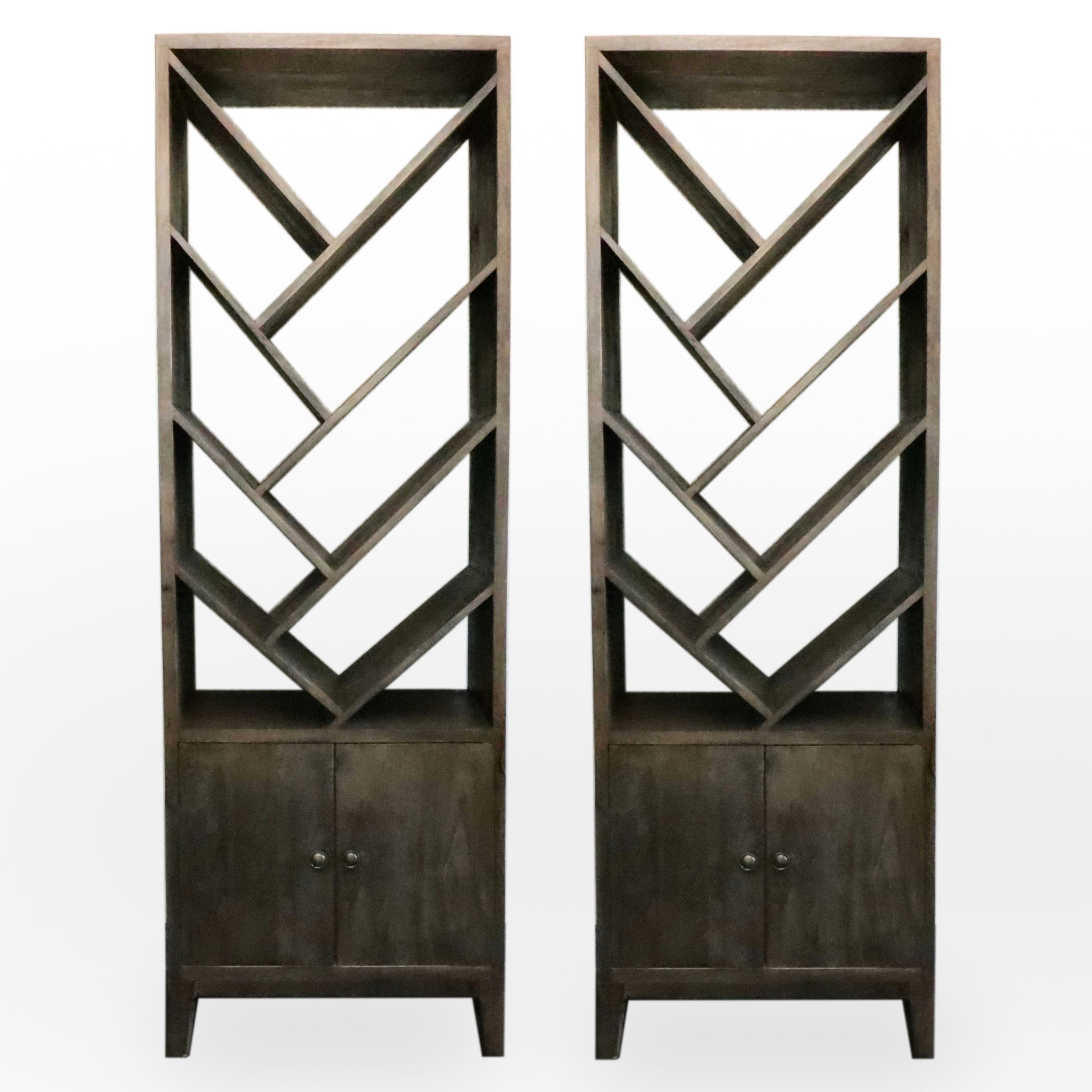 Crestview "Bengal Manor" Angular Shelving Etagere, Pair | EBTH