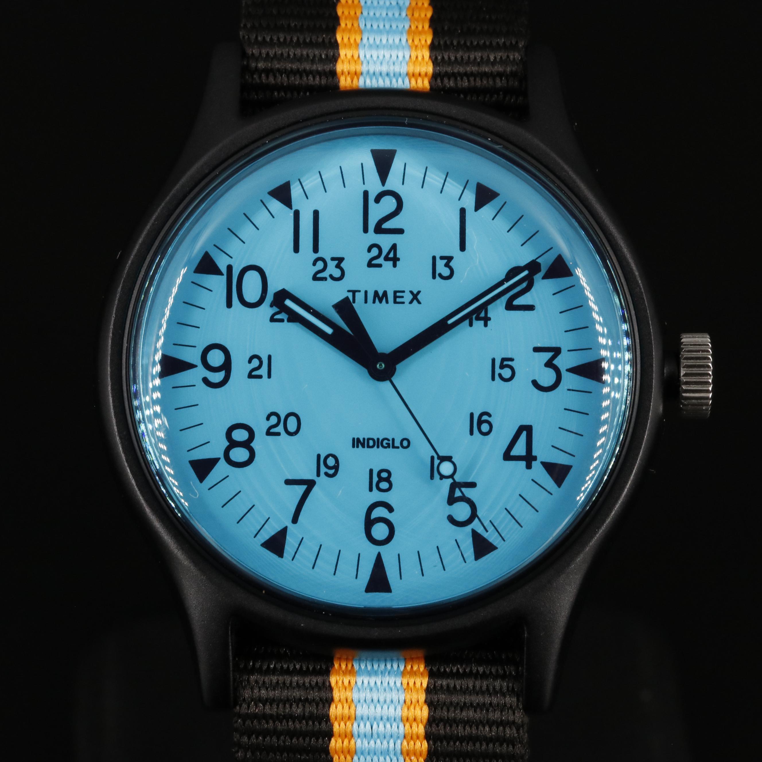 Timex MK1 California Aluminum Quartz Watch with Blue Dial and Fabric ...