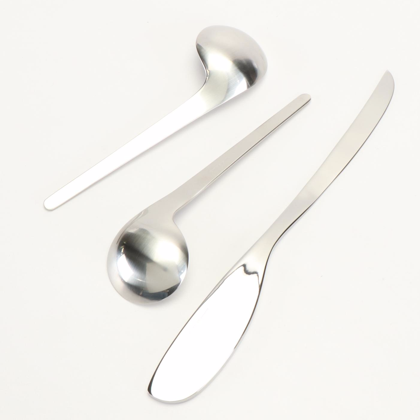 Georg Jensen Stainless Steel Cheese Knife, Dinner Knives and Left ...