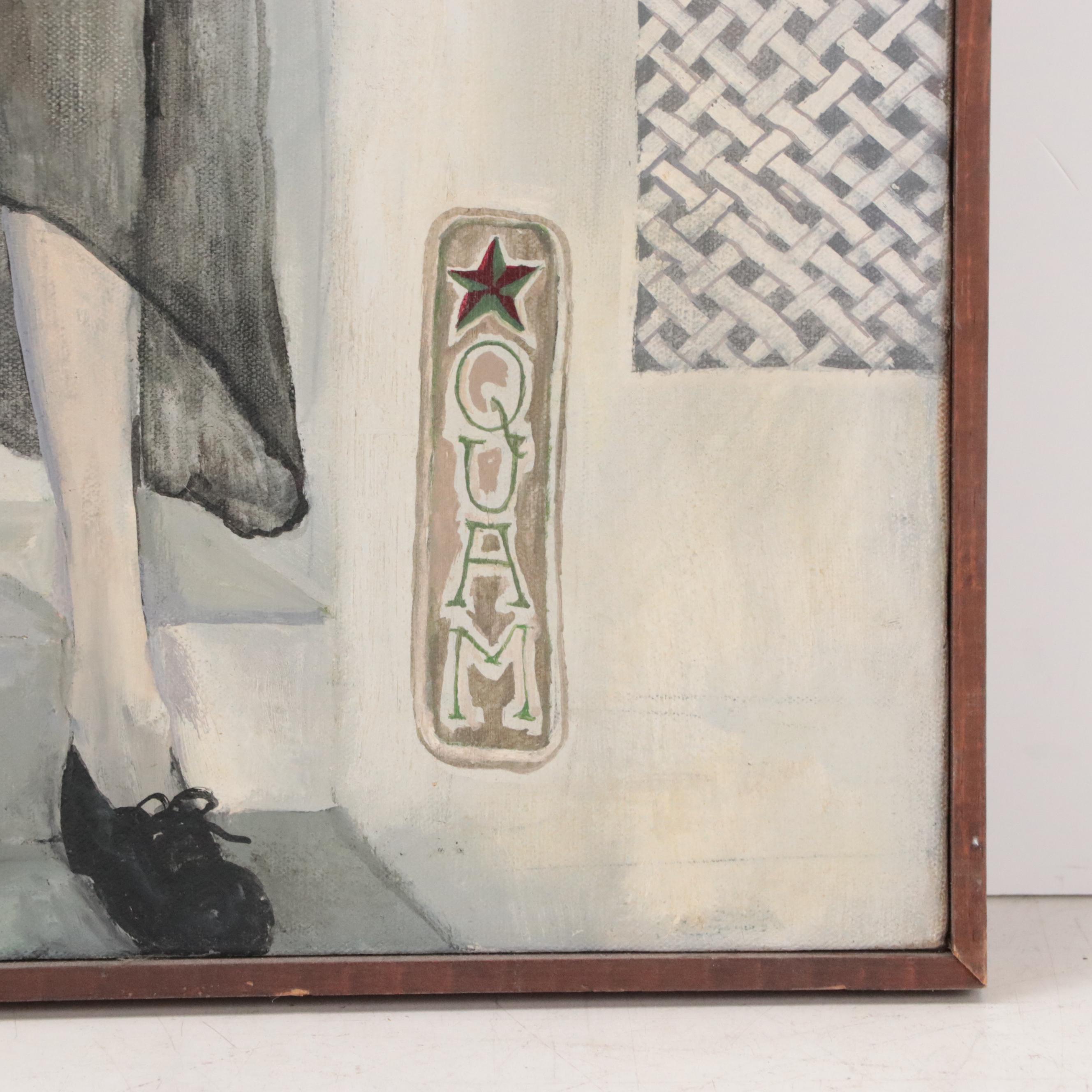 Mylo Quam Allegorical Oil Painting of Stylized Figures | EBTH