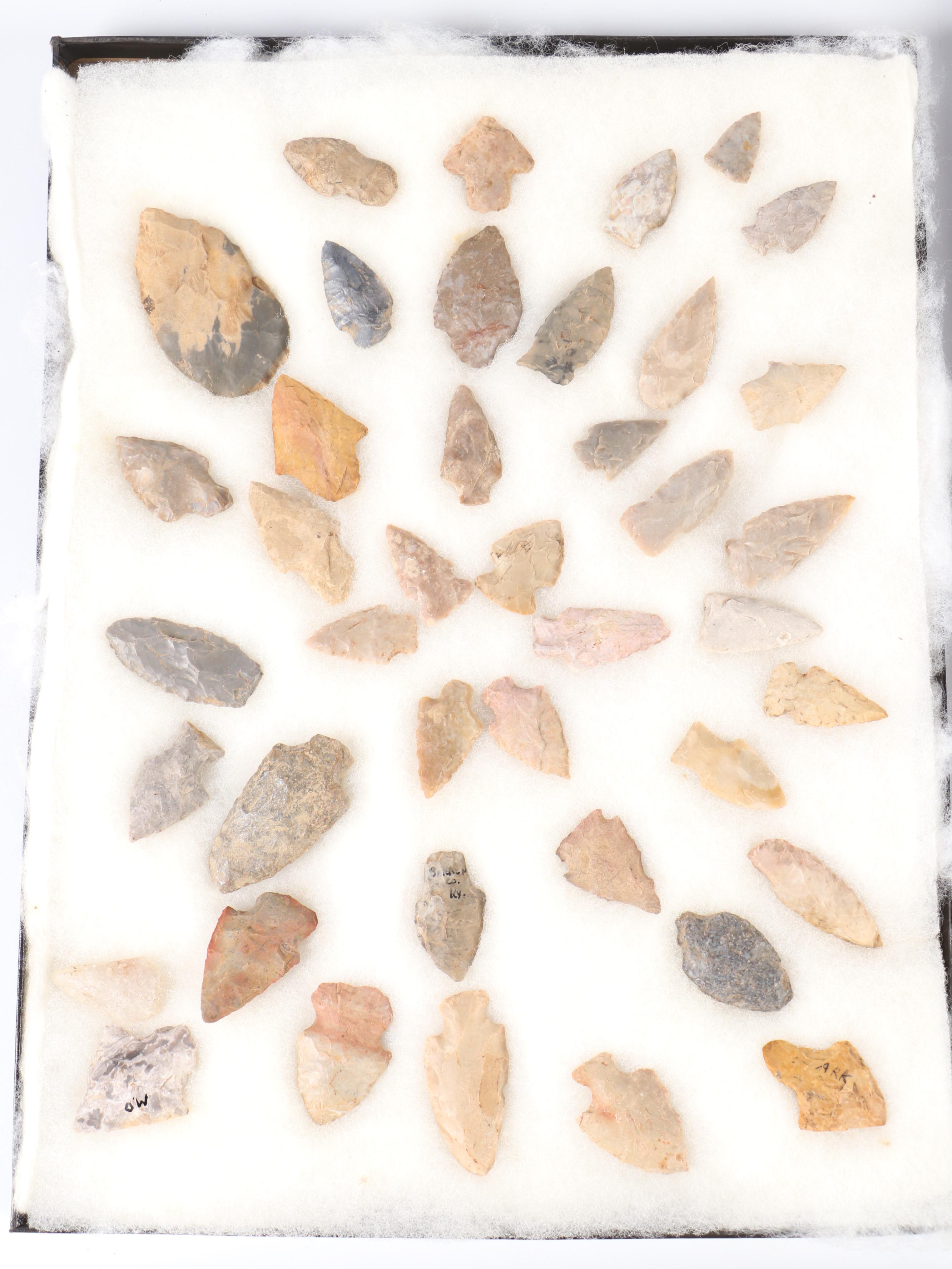 Early Native American Type Knapped Stone Projectile Points | EBTH