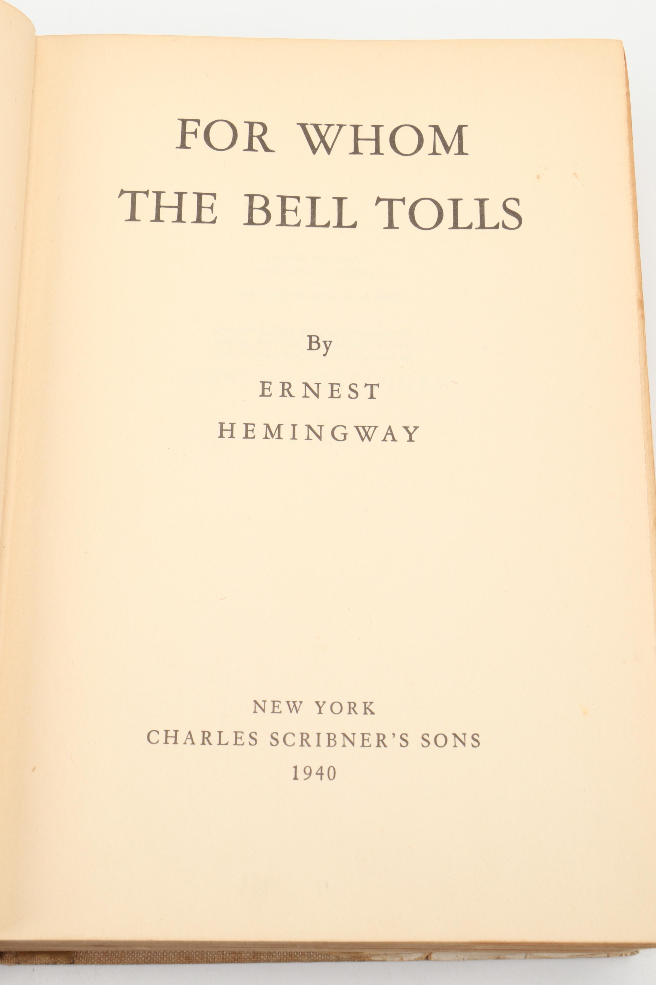 First Edition "For Whom the Bell Tolls" by Ernest Hemingway, 1940 | EBTH