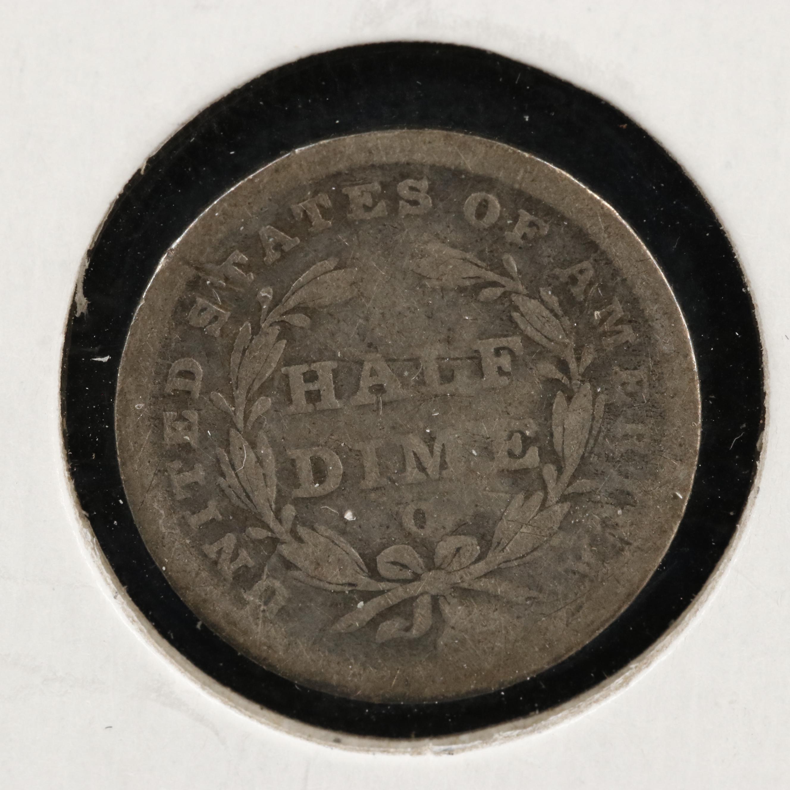 Collection of Thirty-Six Different U.S. Half Dimes Dated from 1829-1873 ...