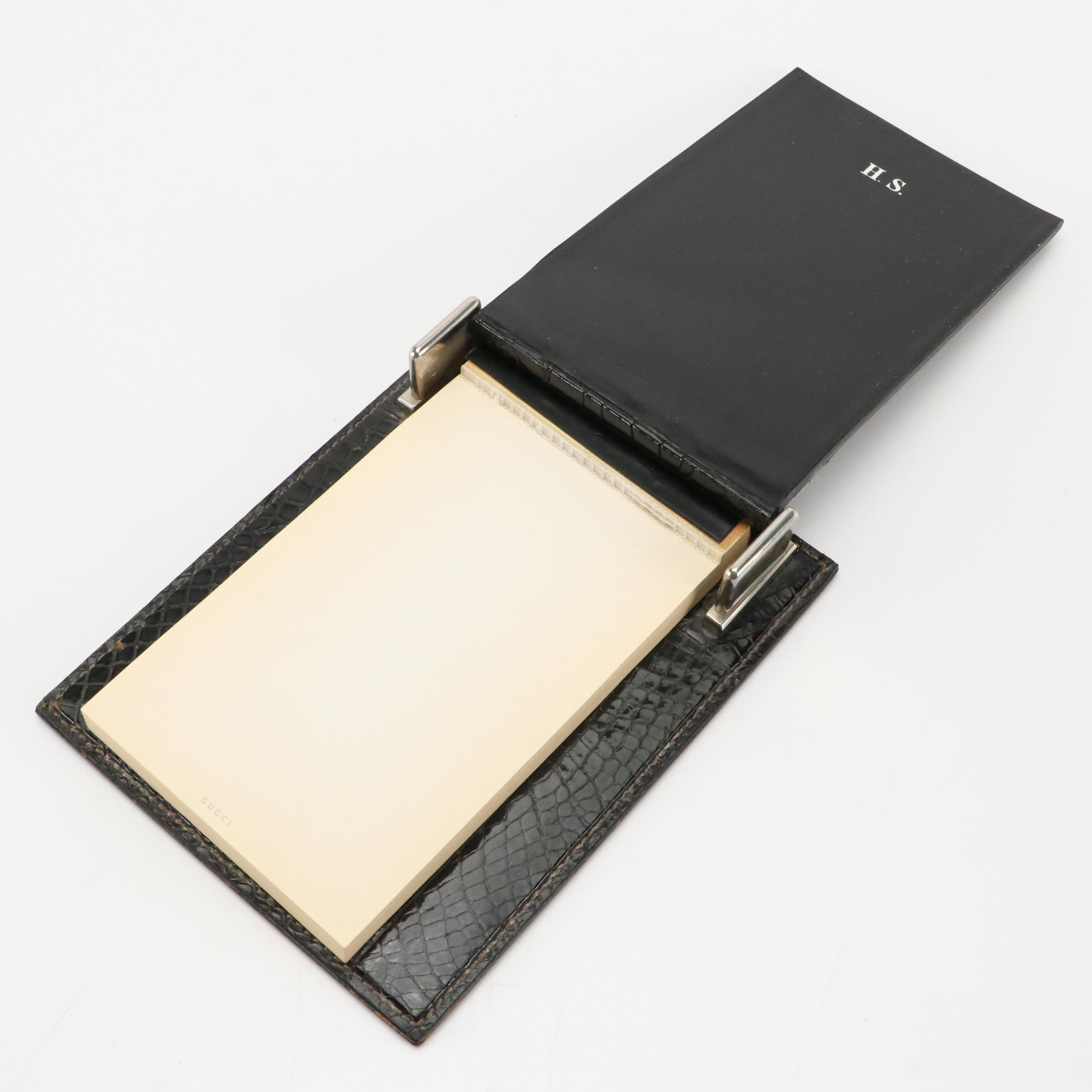 Gucci Desk Set in Crocodile Leather, 1970s | Everything But The House