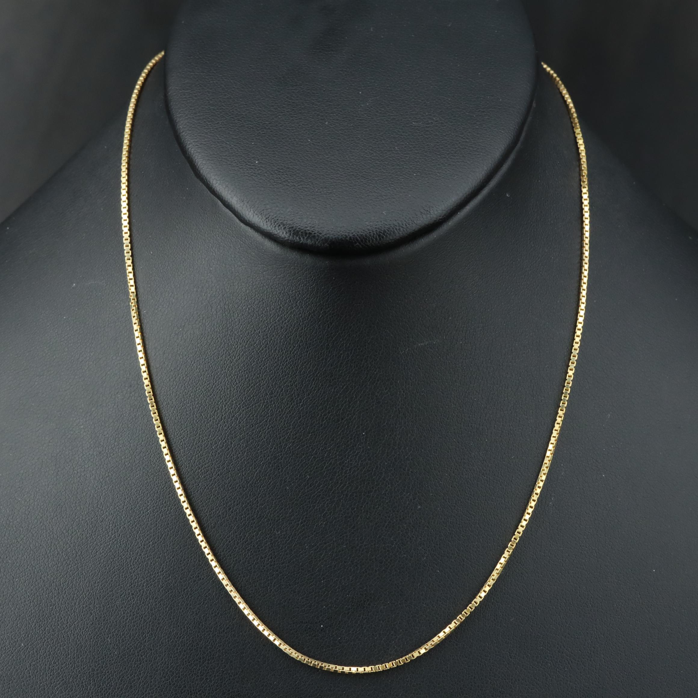 14K Box Chain Necklace | EBTH