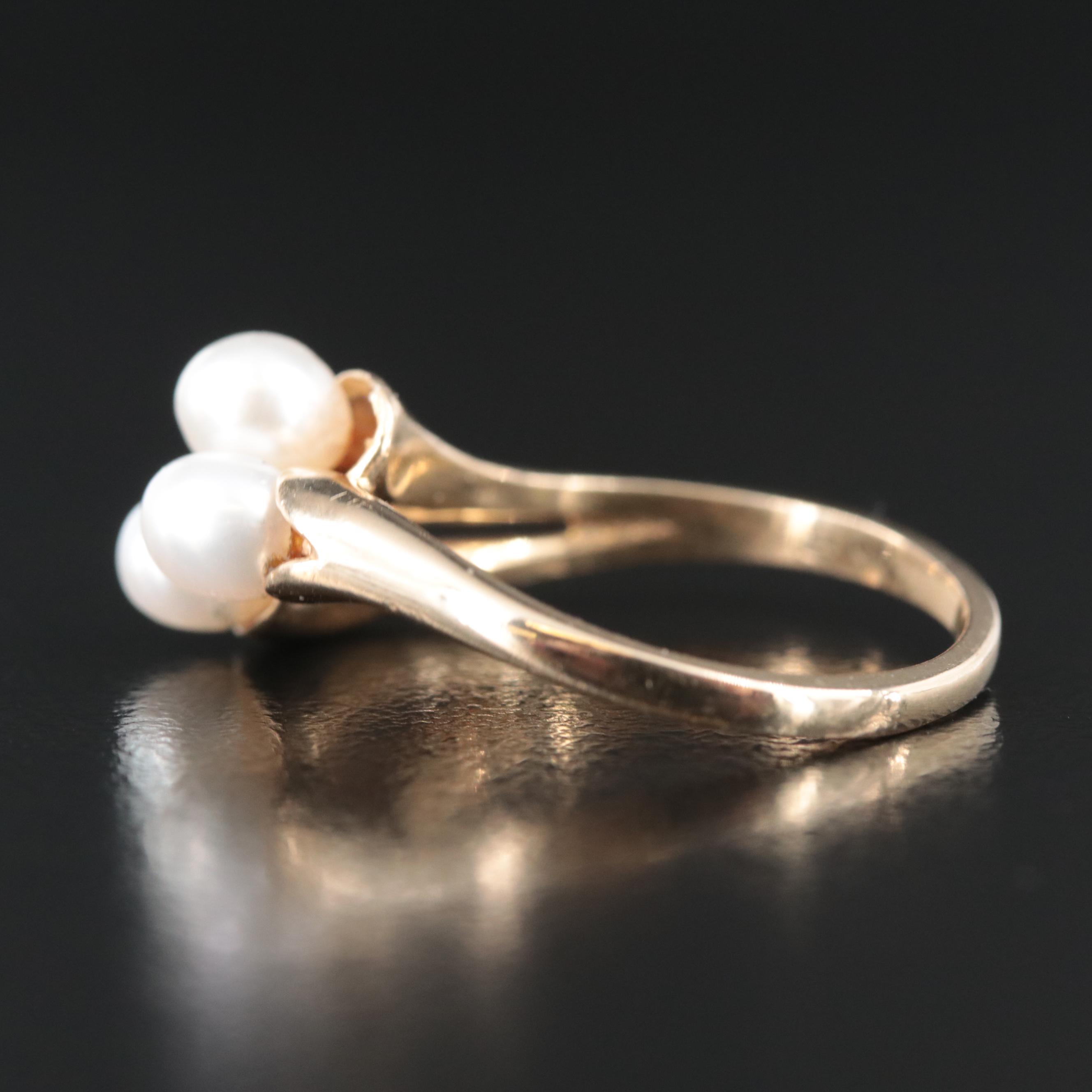 14K Pearl Bypass Ring | EBTH