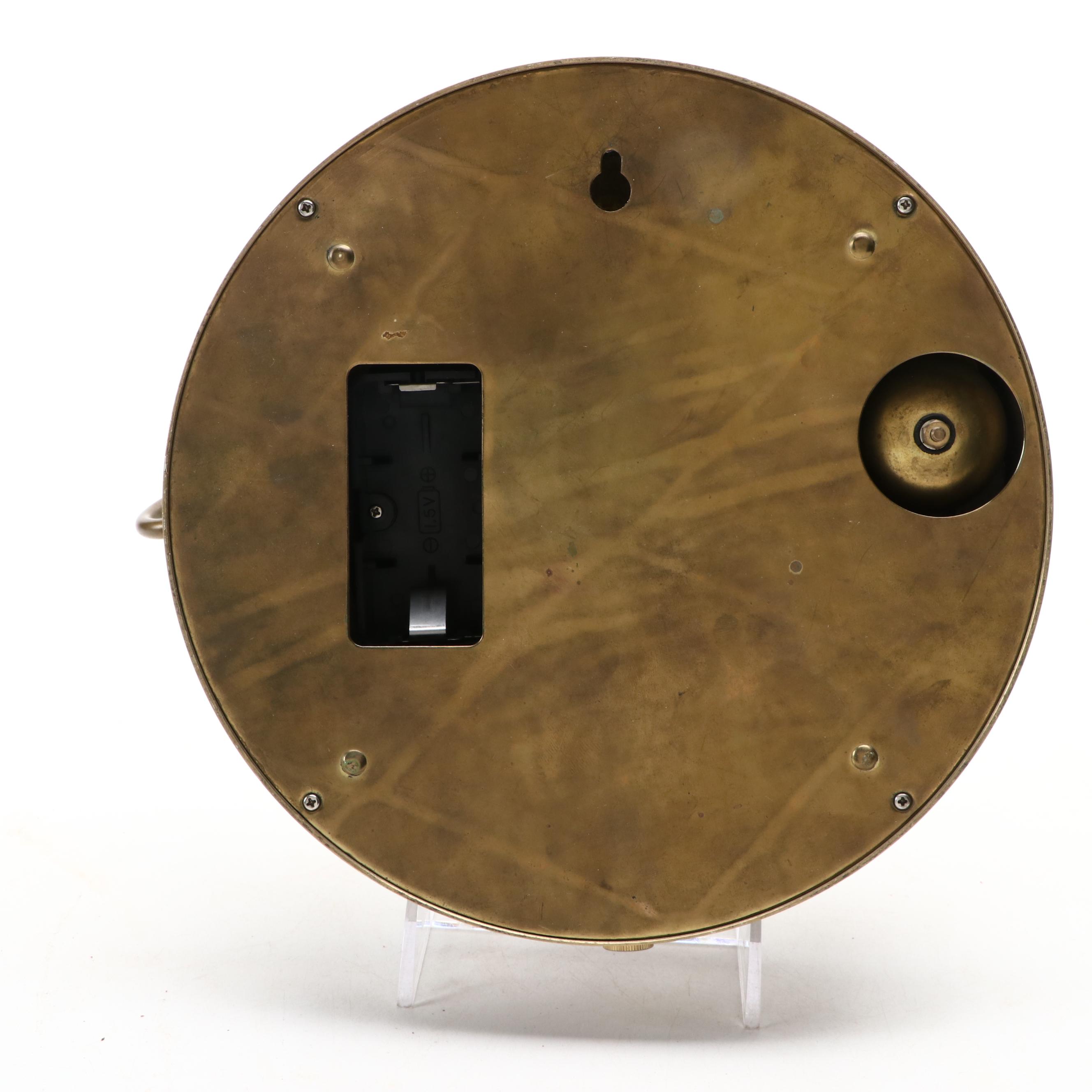 Bey-Berk International Brass Wall-Mount Battery Operated Ship's Clock ...