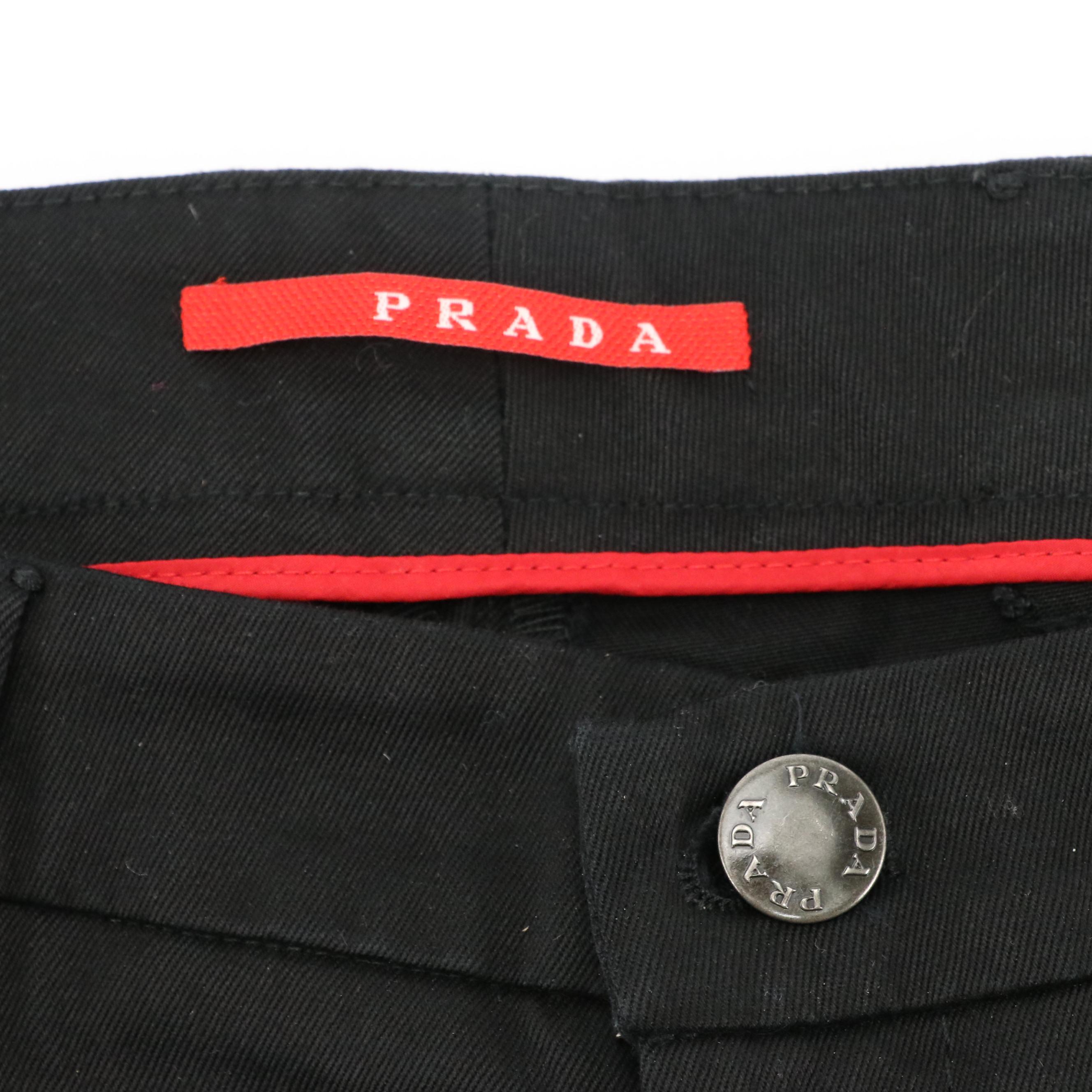 Prada Black Cropped Jeans with Cuffed Hem | EBTH