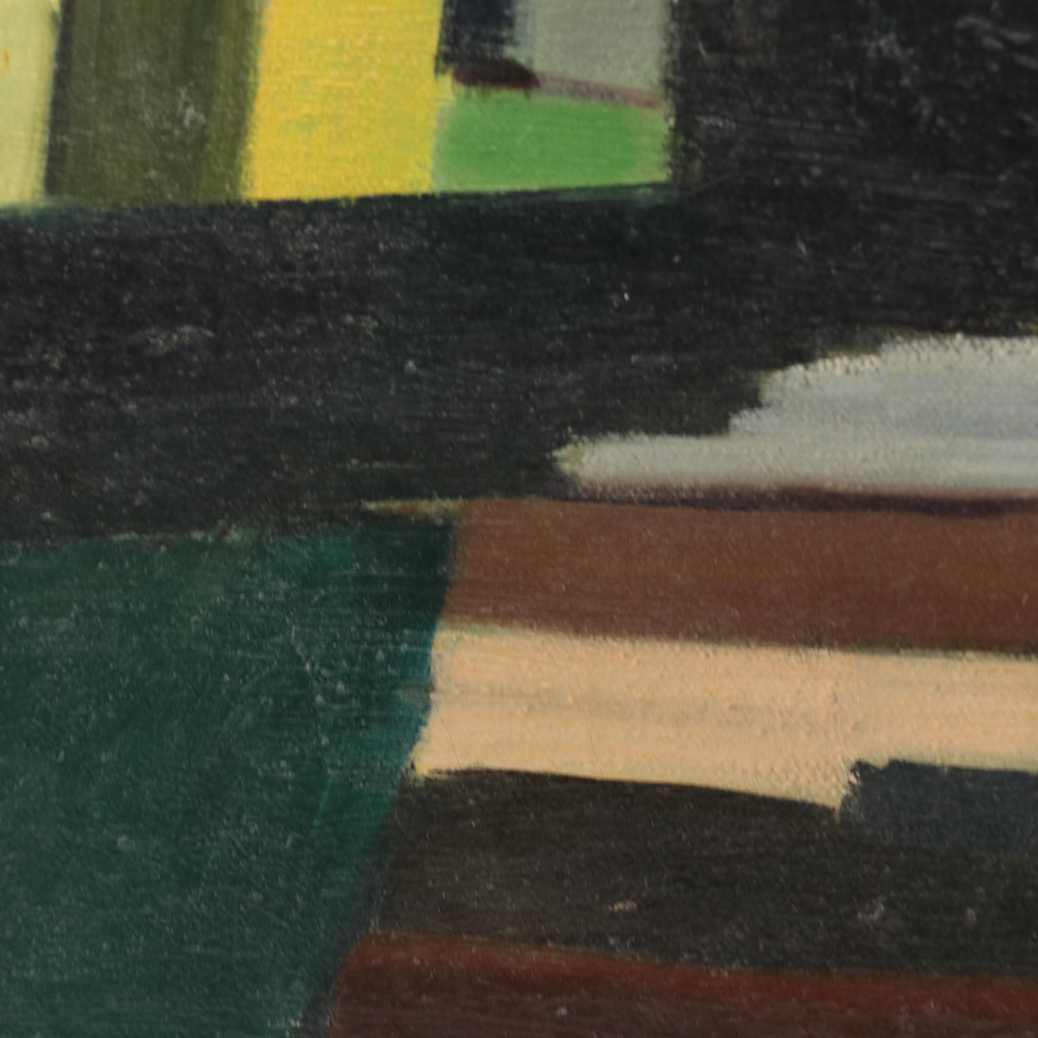 André Raffin Oil Painting of Abstract Cityscape | EBTH