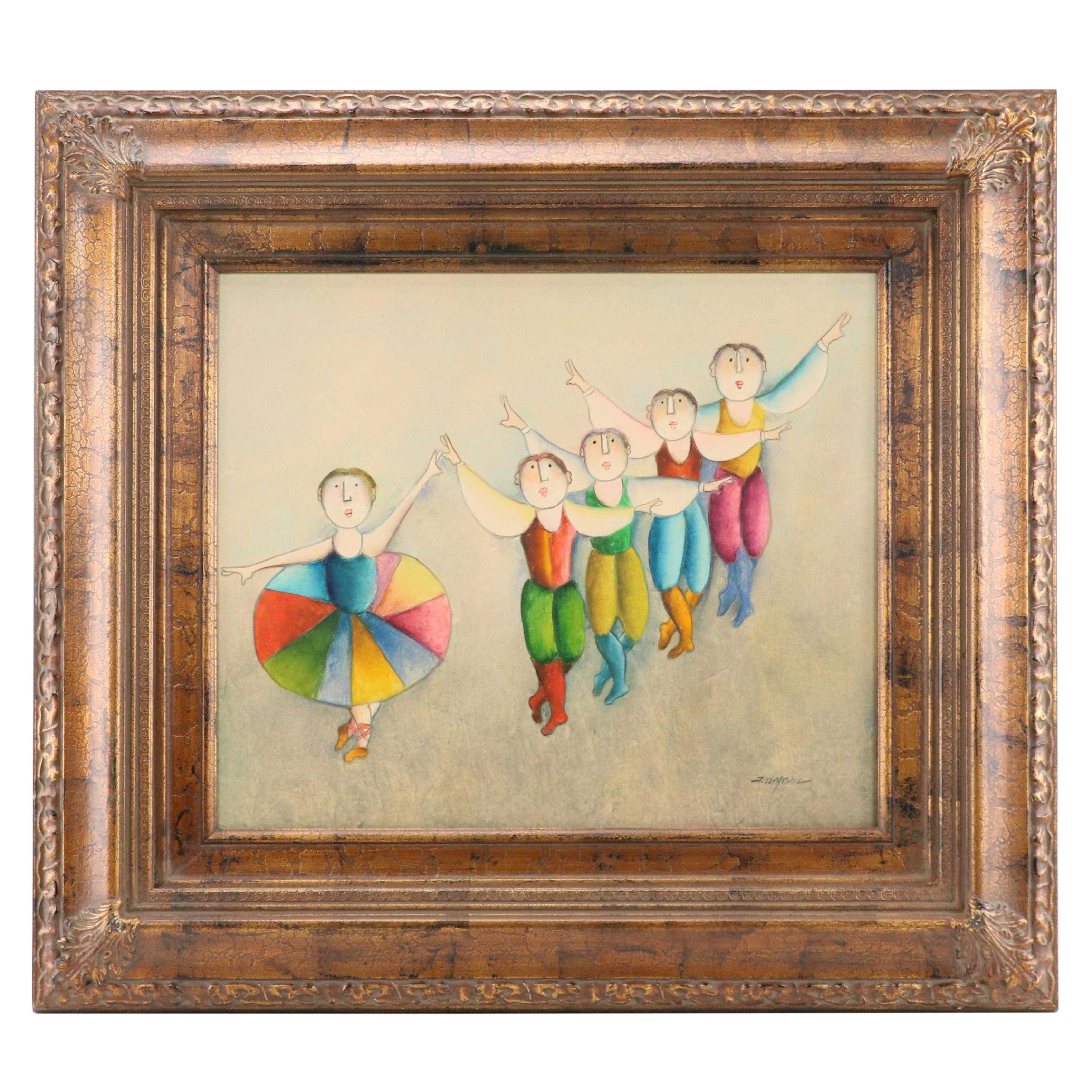 Joyce Roybal Oil Painting of Dancers | EBTH